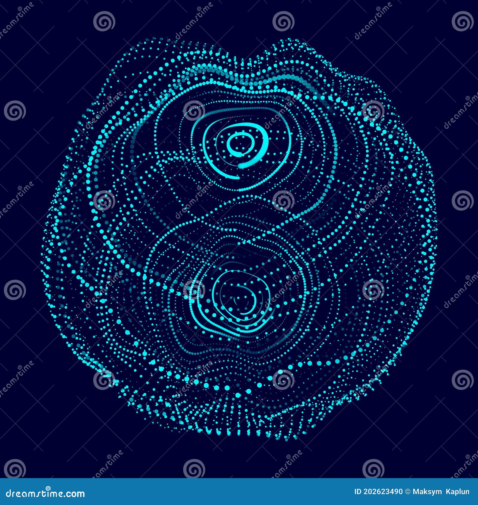 Blue Sphere Consisting of Particles. Modern Wireframe Elements ...