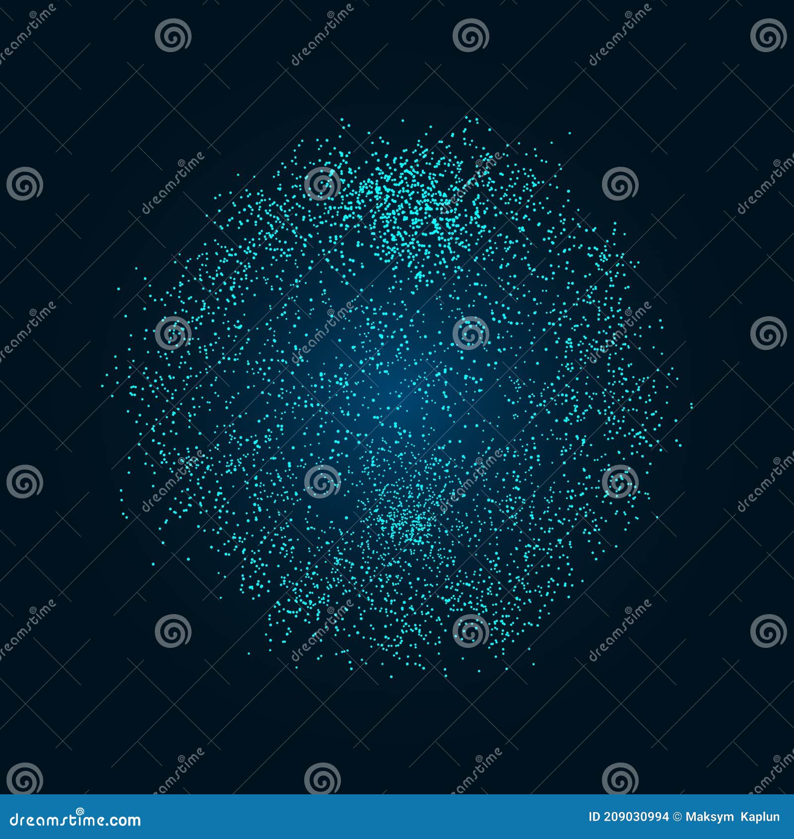 Blue Sphere Consisting of Particles. Modern Wireframe Elements ...