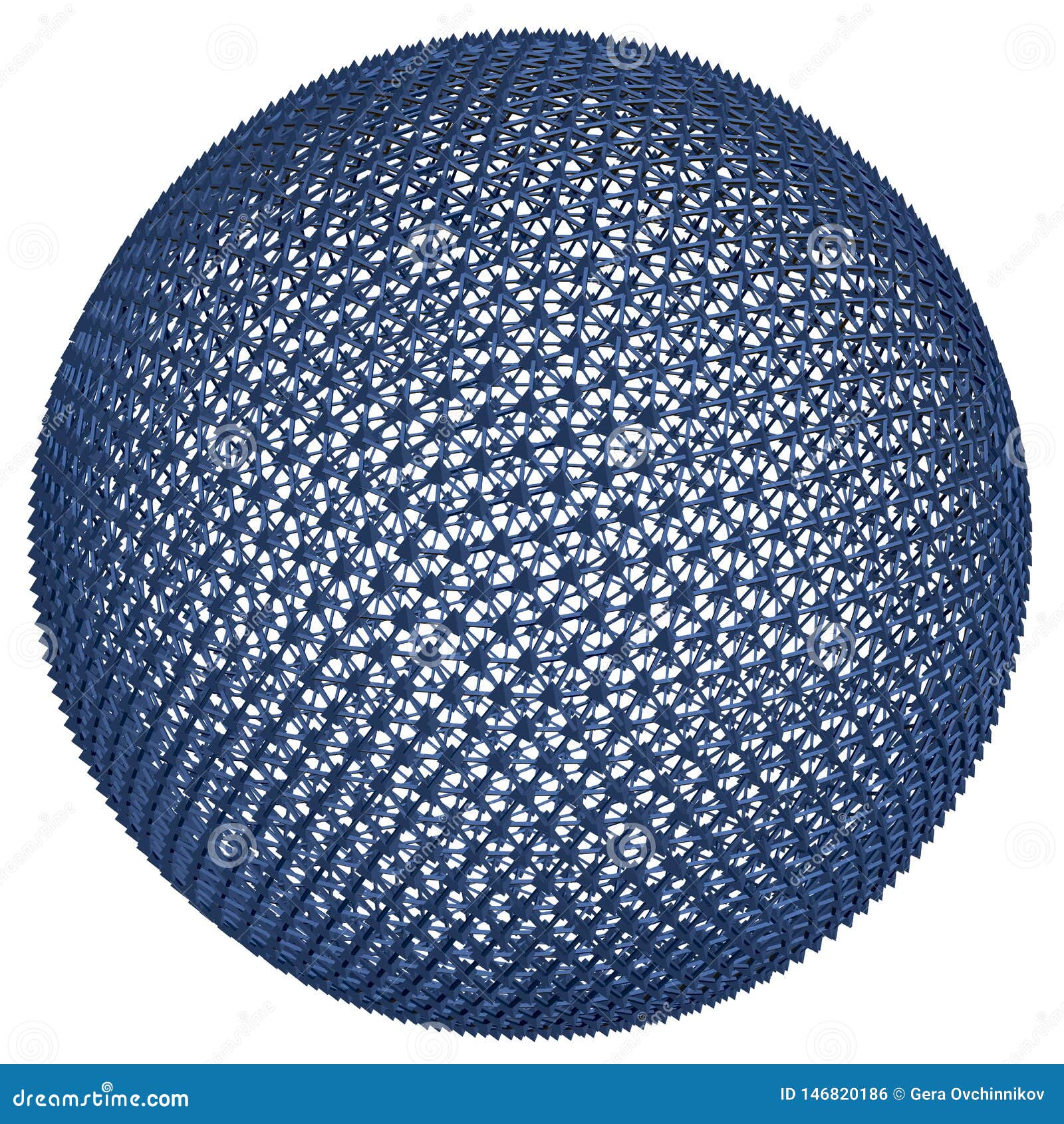Blue Sphere Consisting of Polygons. 3D. Vector Illustration. Stock ...
