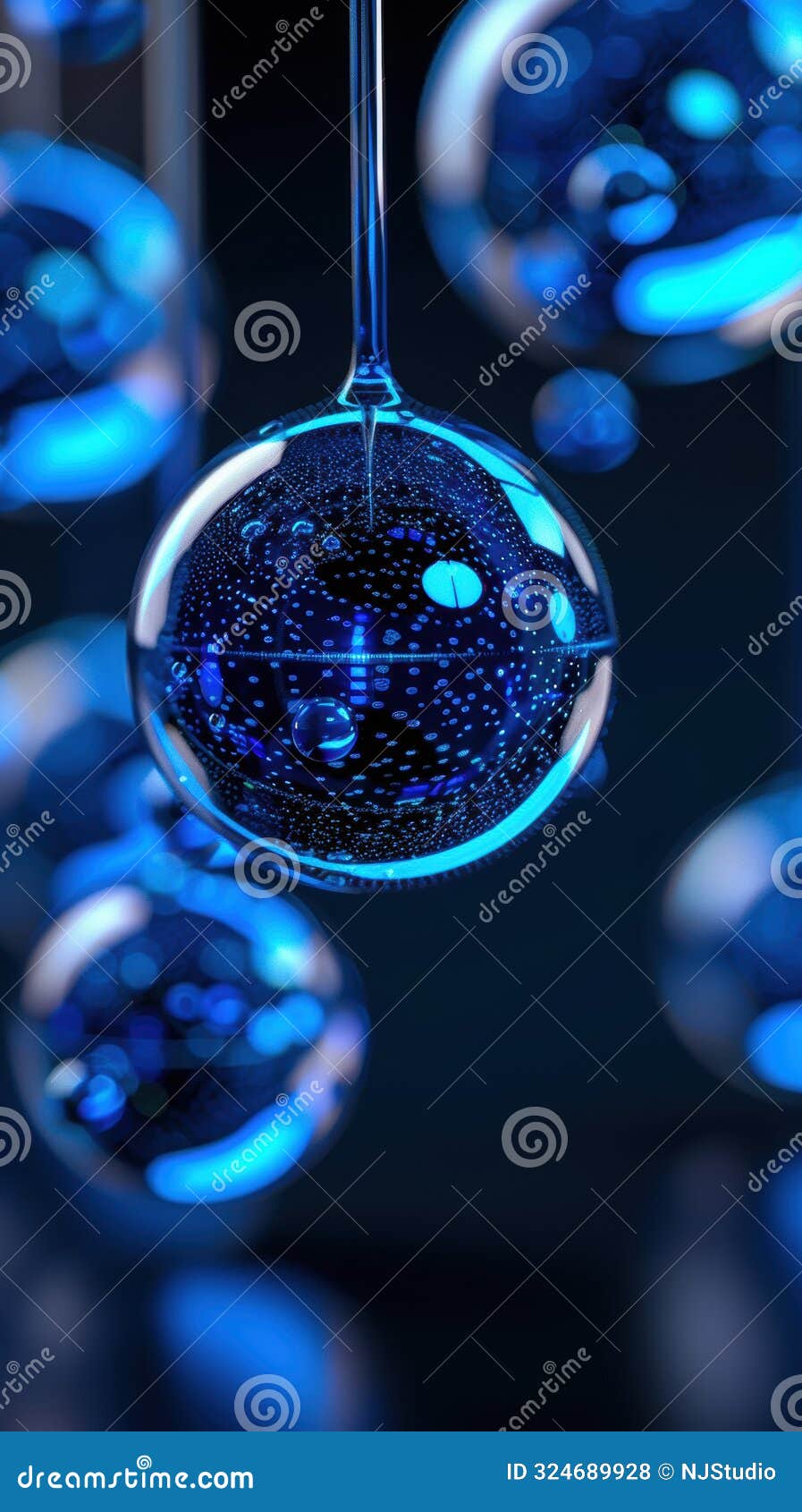 A Blue Sphere with a Blue Liquid Dripping from it Stock Illustration ...