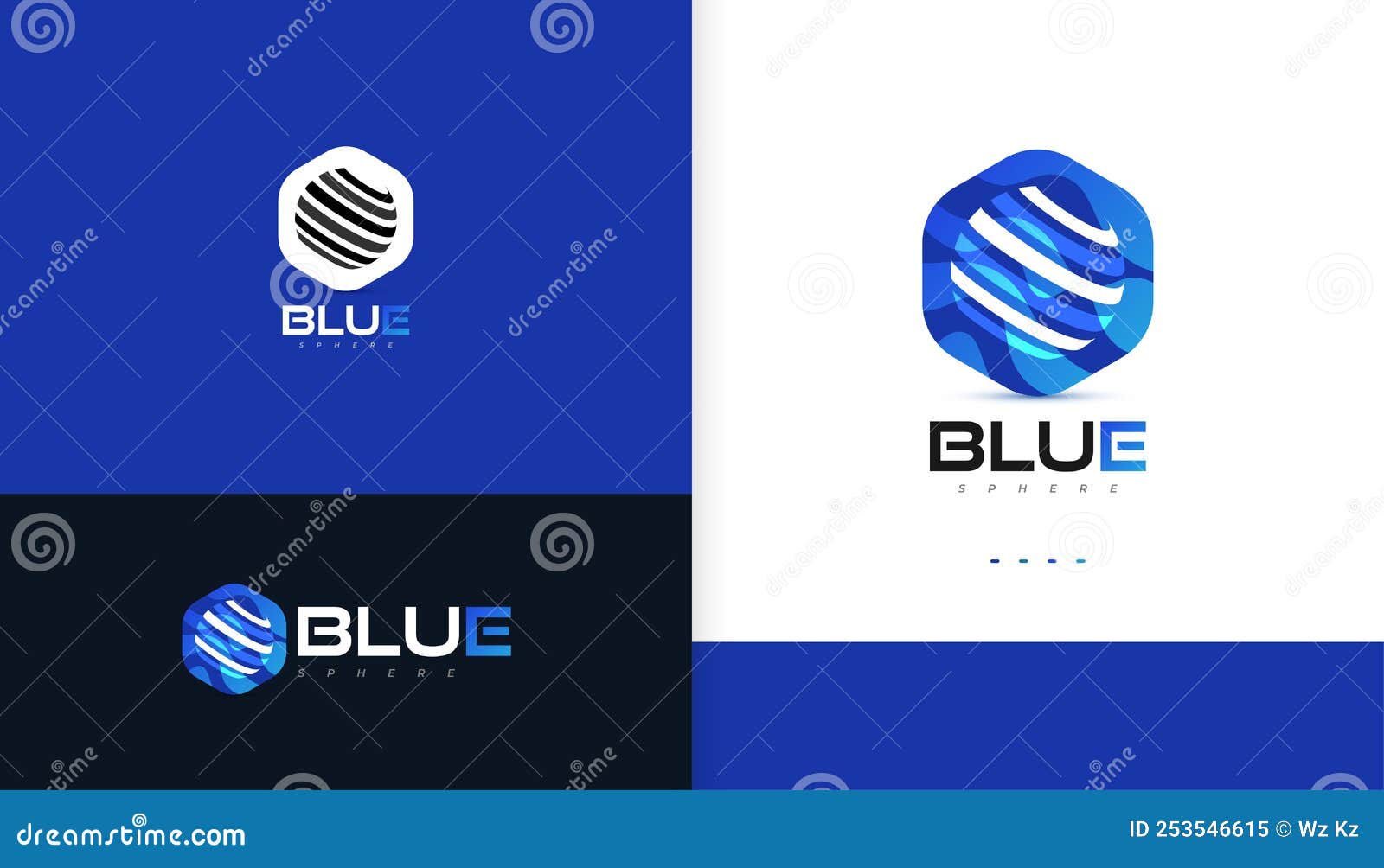 Blue Sphere Logo Design. Global Logo or Icon Stock Vector ...