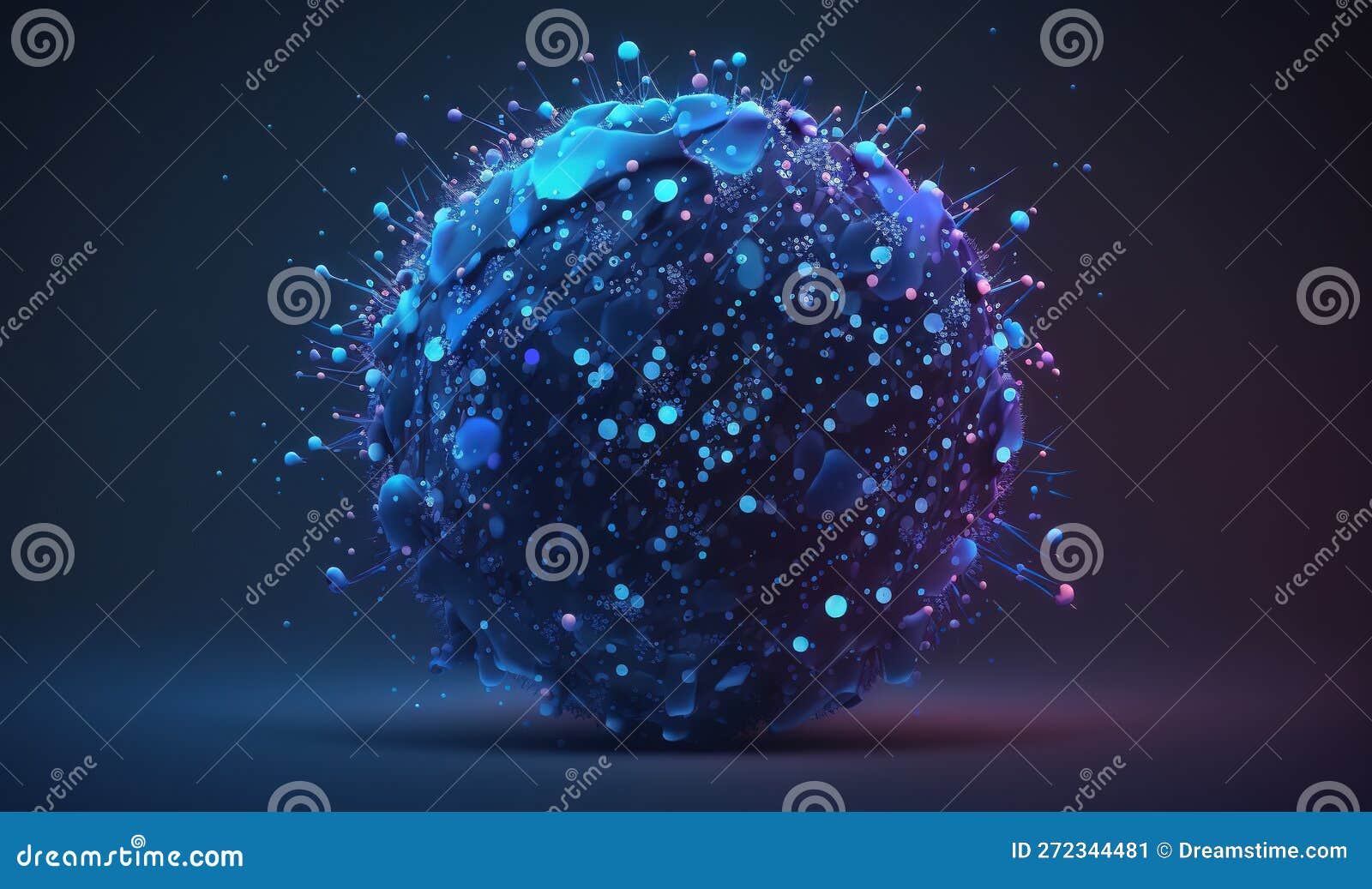 A Blue Sphere with a Lot of Small Dots on it Stock Illustration ...