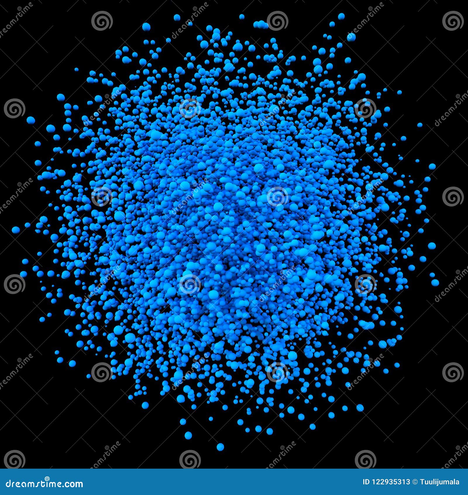 Blue Sphere Particles Bunch Stock Illustration - Illustration of render ...