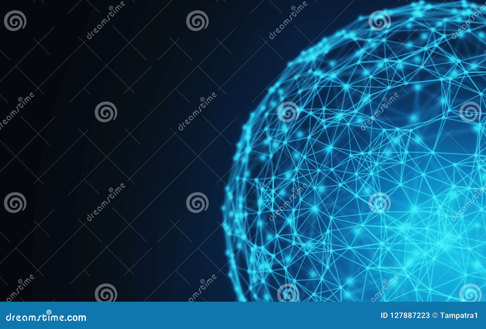 Blue Sphere Shape Ball with Digital Data and Network Connection Stock ...