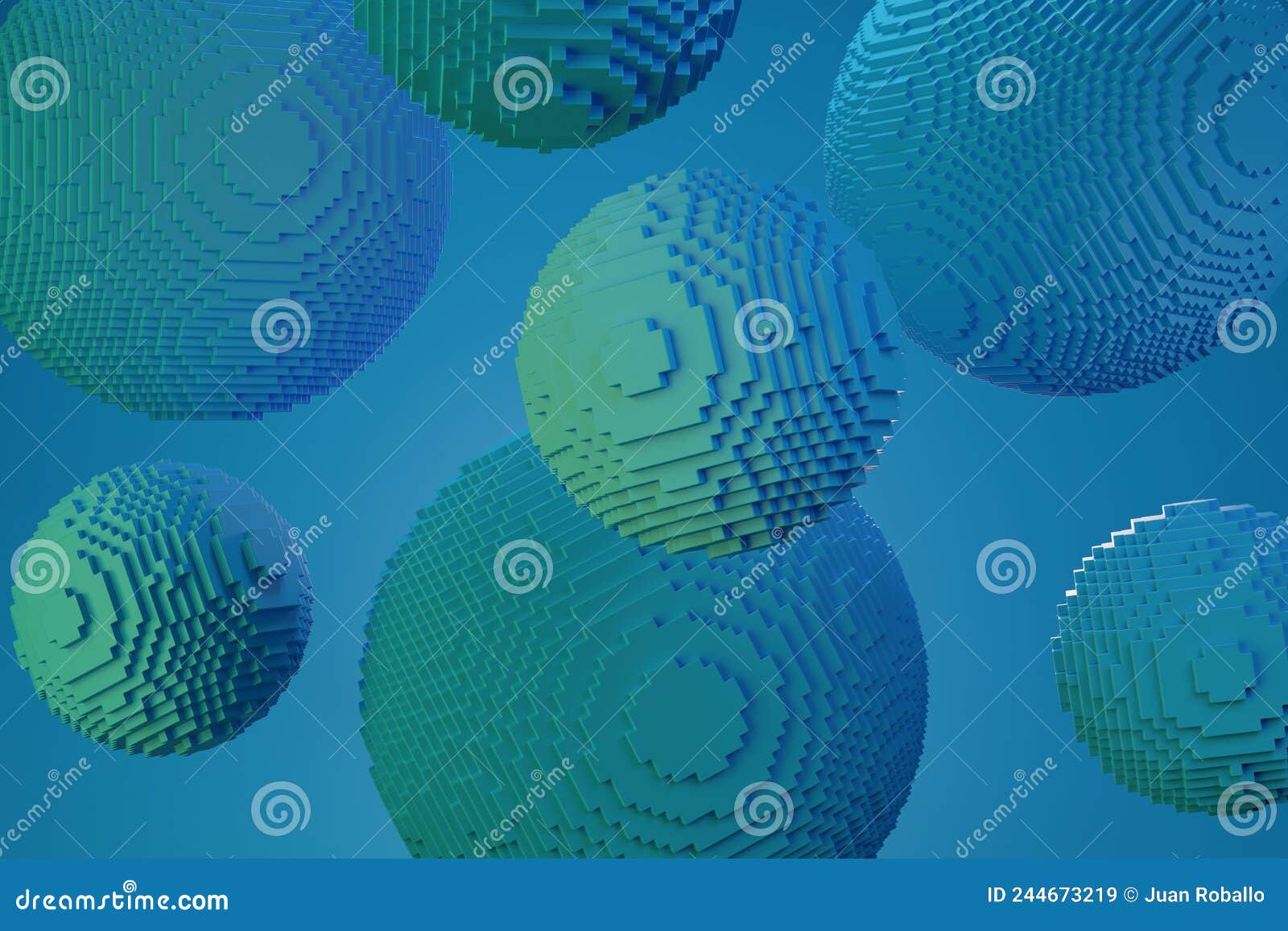 Voxel Planet With Grey City And Green Forest Stock Image ...