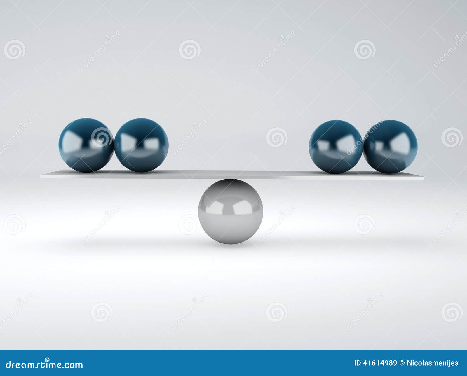 Blue Spheres in Equilibrium. Balance Concept Stock Illustration ...