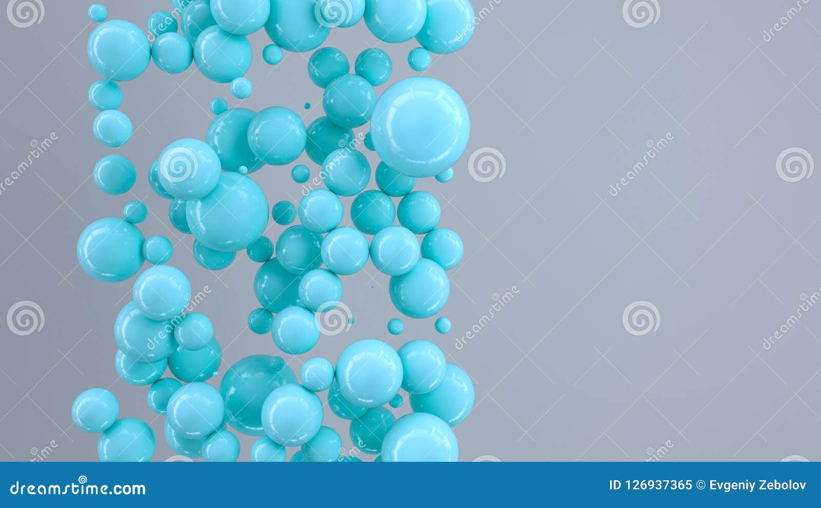 Blue Spheres of Random Size on White Background Stock Illustration ...