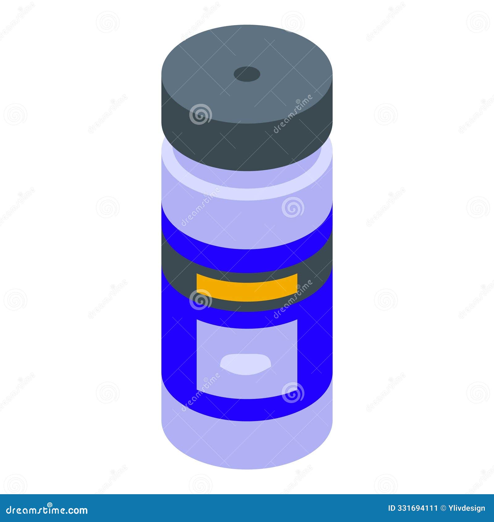 Blue Spice Jar with Label Isometric View Stock Illustration ...