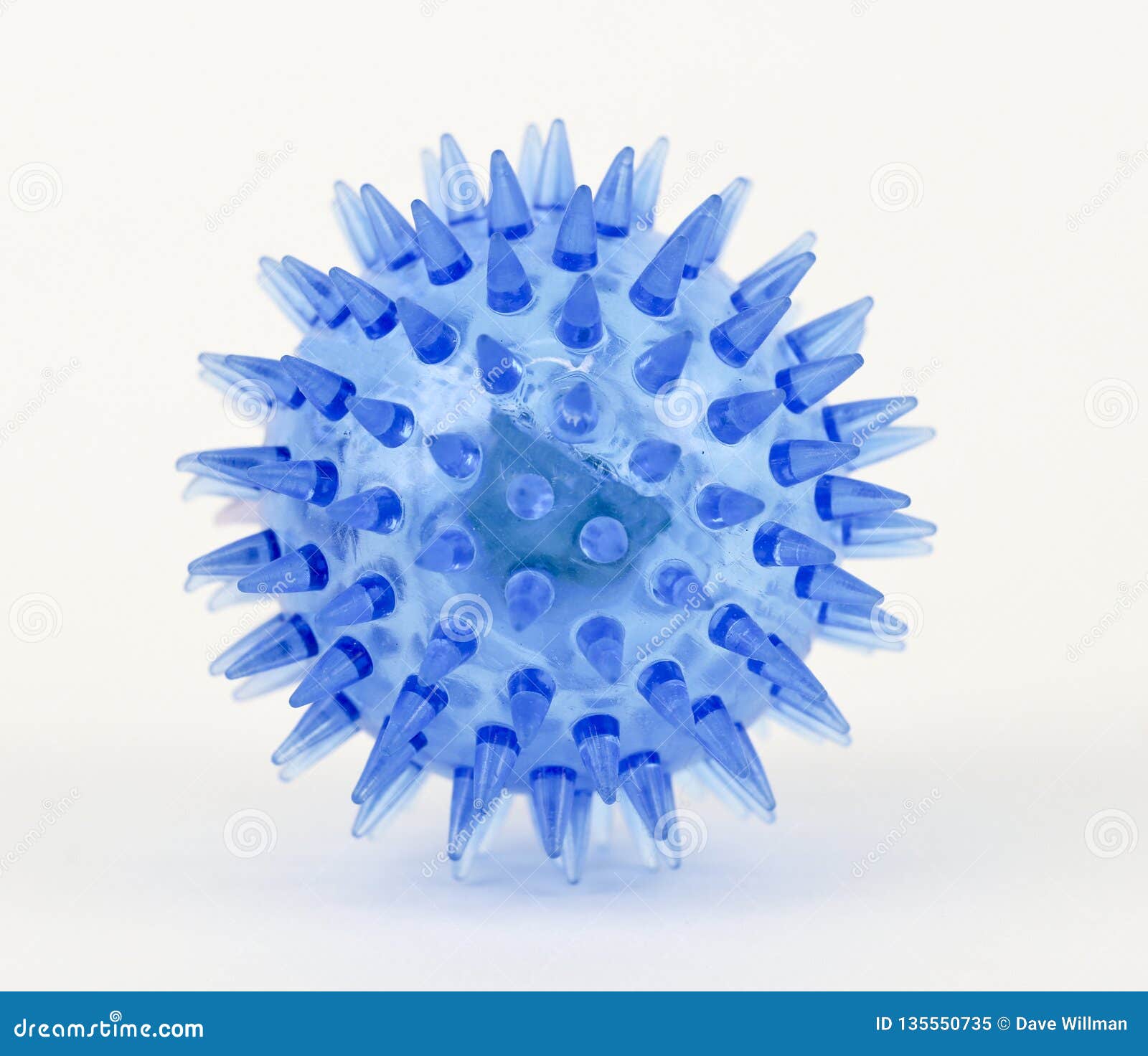 Blue spiked rubber ball stock image. Image of macro - 135550735