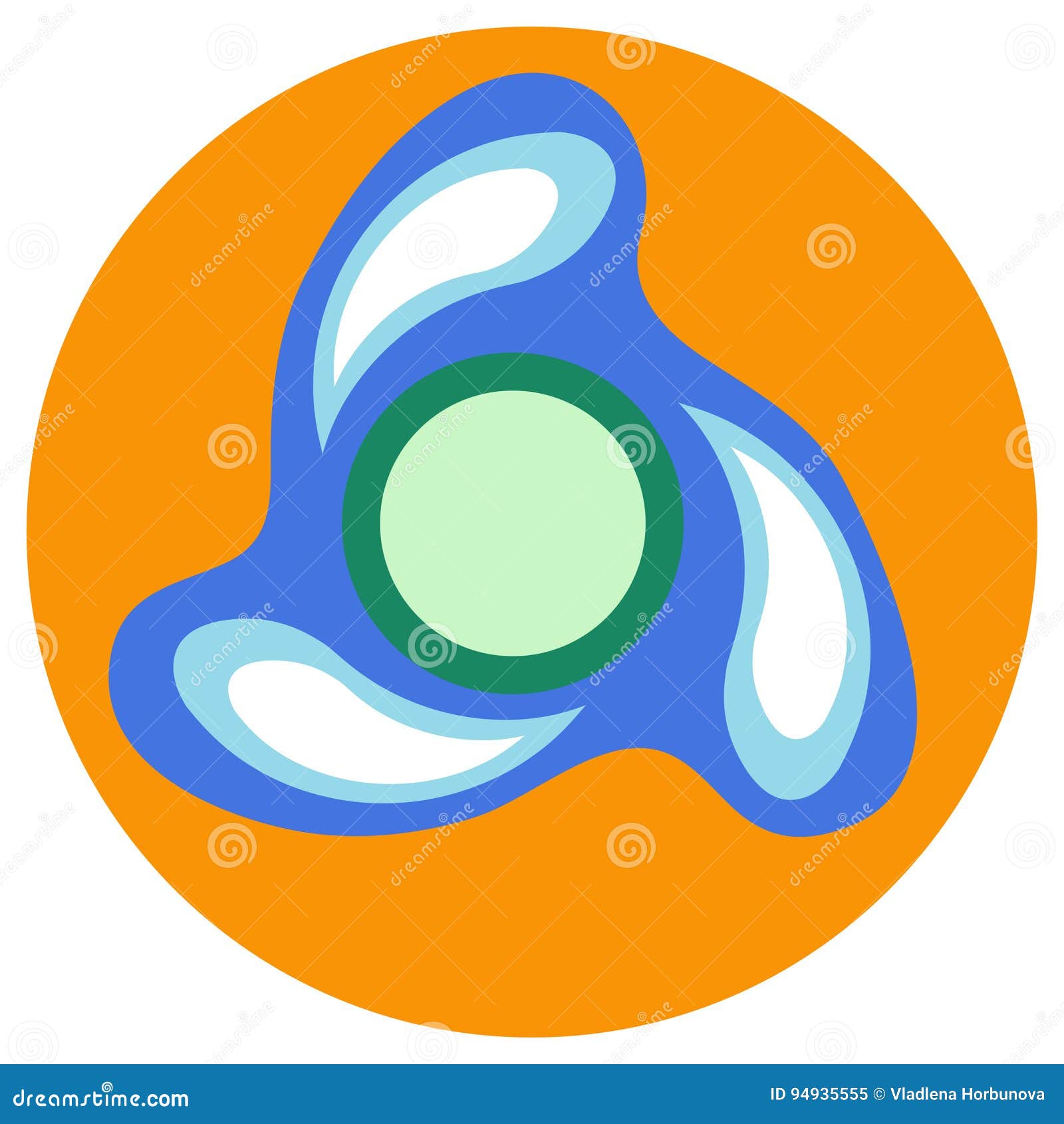 Blue Spinner with Blue Drops on the Blades Stock Vector - Illustration ...