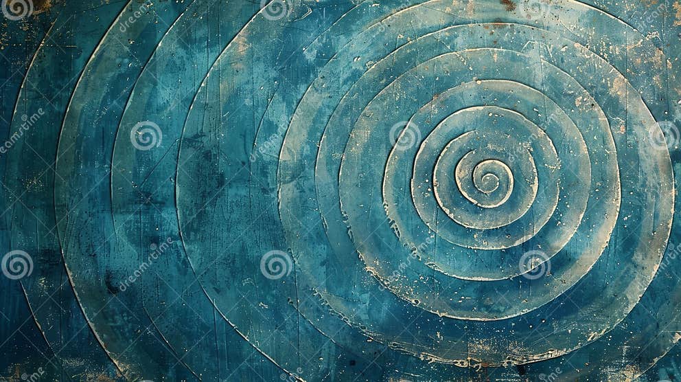 Blue spiral abstract art stock image. Image of painting - 323062447