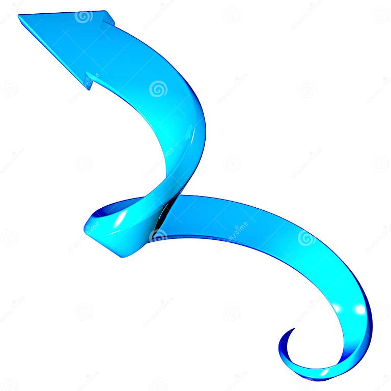 Blue spiral arrow 3D stock illustration. Illustration of creative ...