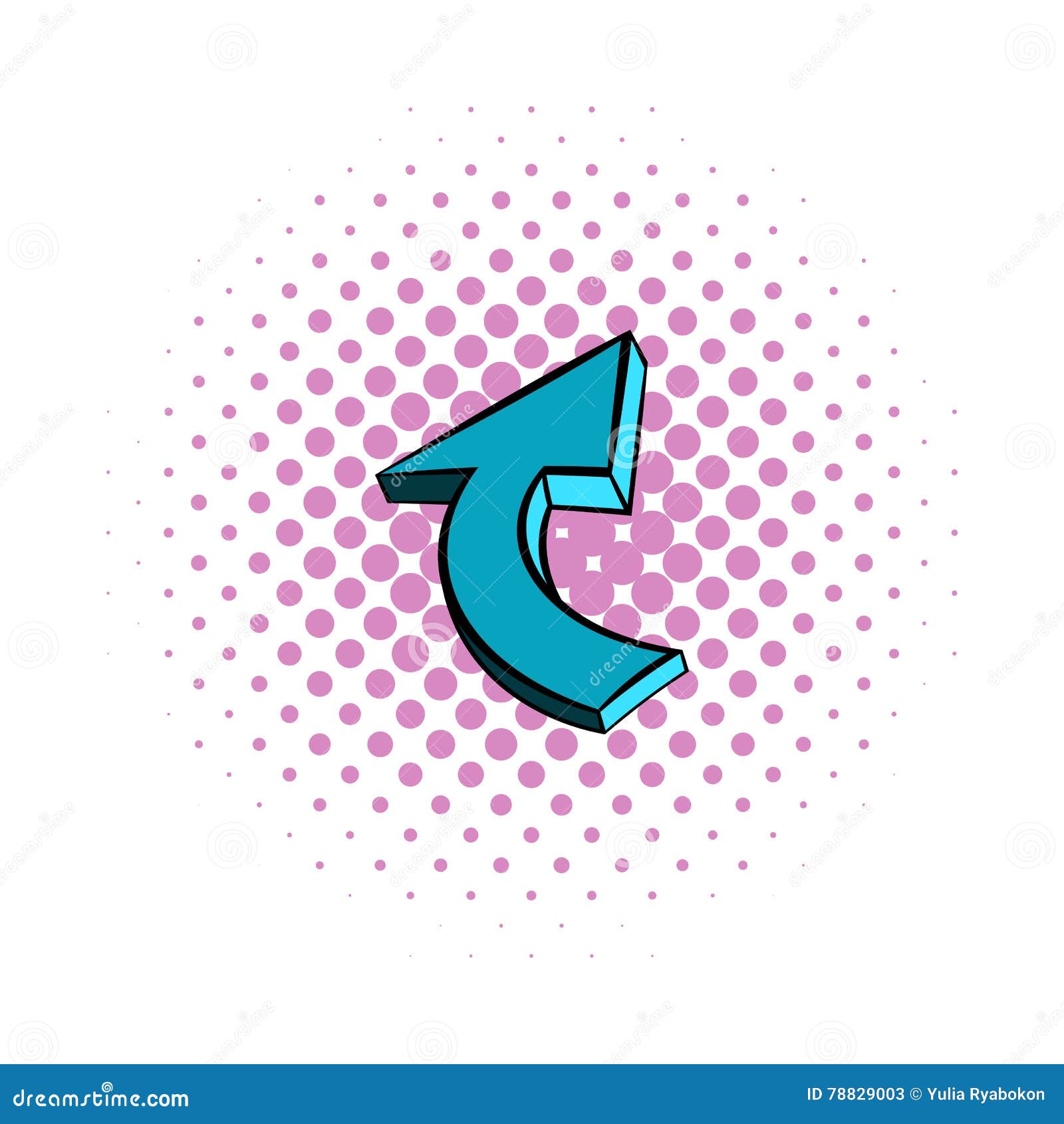 Blue Spiral Arrow Icon, Comics Style Stock Vector - Illustration of ...