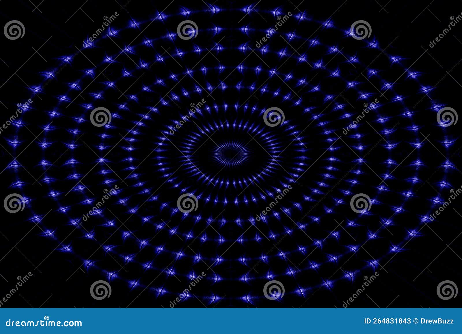 Blue Spiral Black Light Circles Pattern Whirl Bright Shine Circular ...