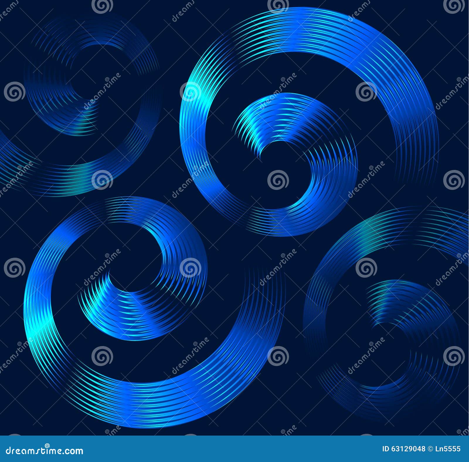 Blue Spiral Elements with Space for Text Stock Vector - Illustration of ...