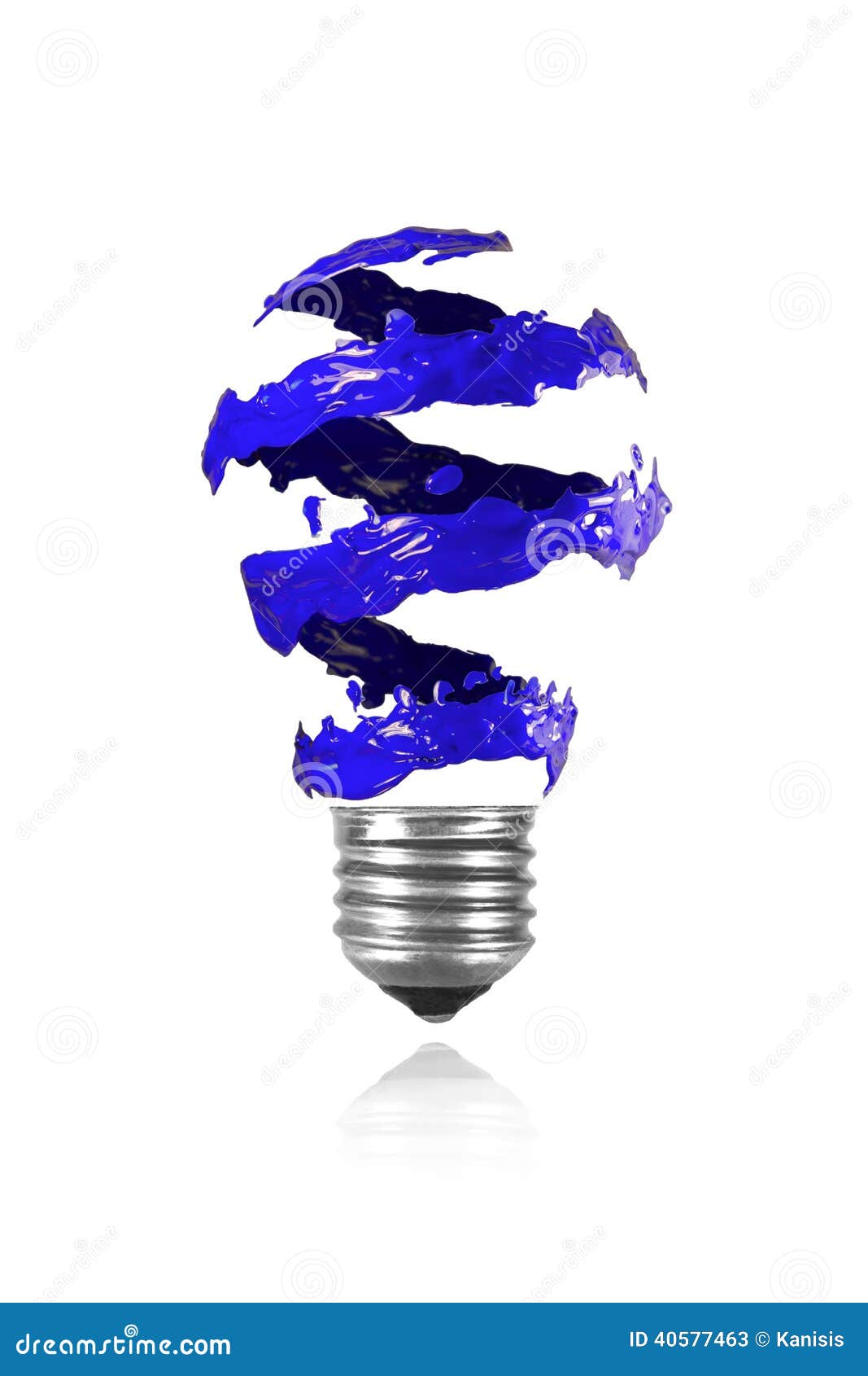 Blue Spiral Paint Trace Made Light Bulb Stock Illustration ...