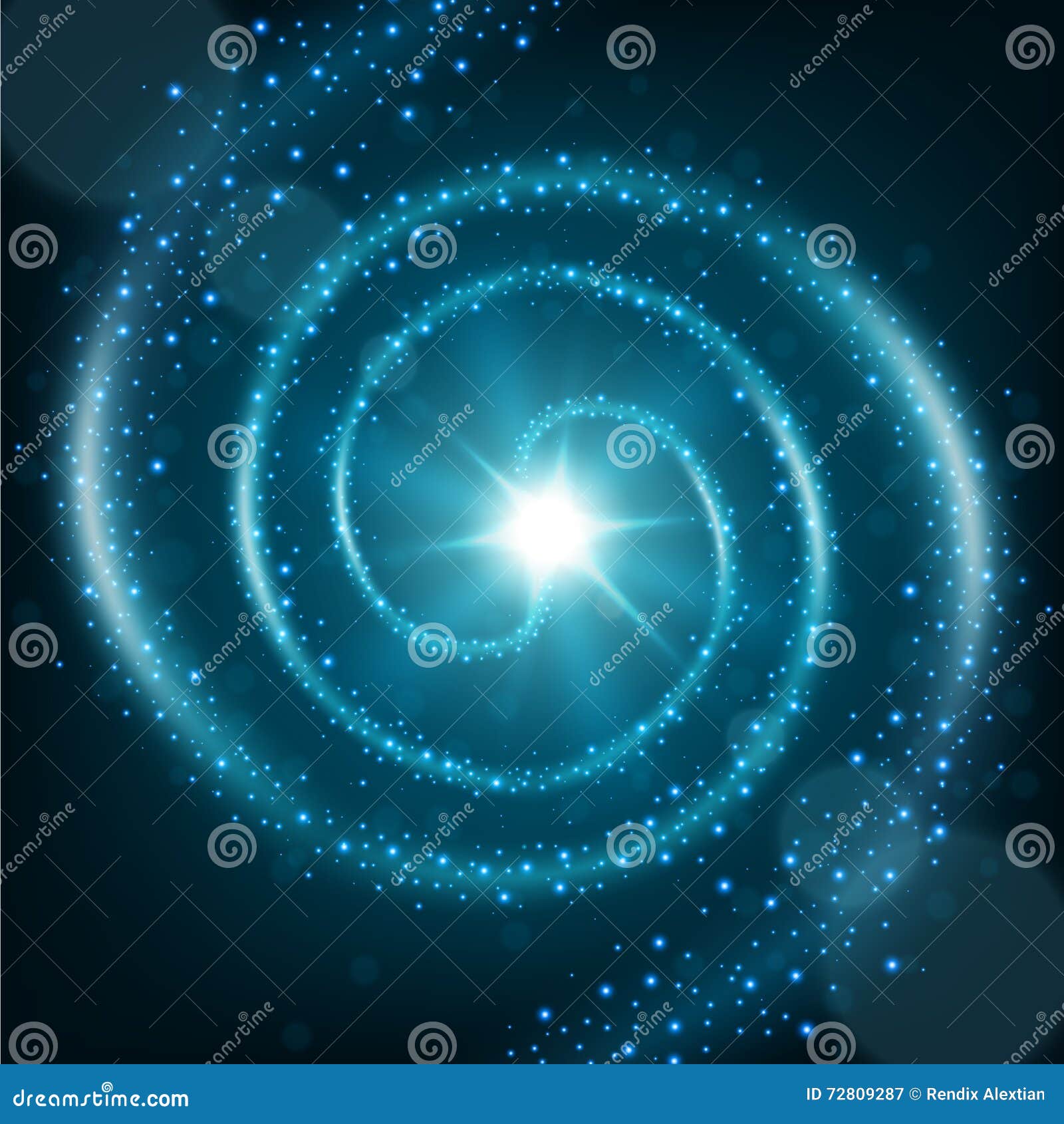 Blue Spiral Particle Trail Background Stock Vector - Illustration of ...