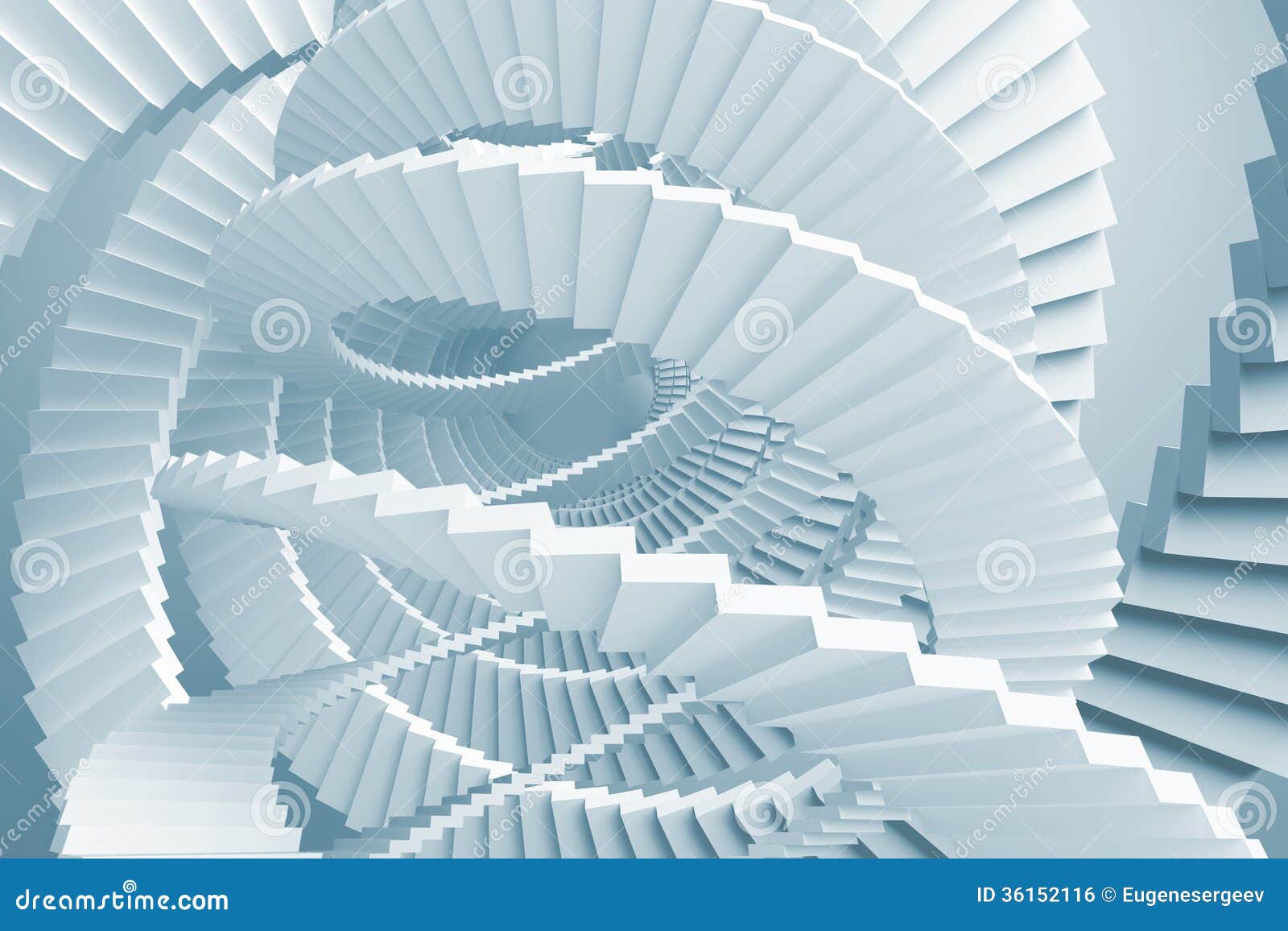 Blue spiral stairs maze stock illustration. Illustration of infinity ...
