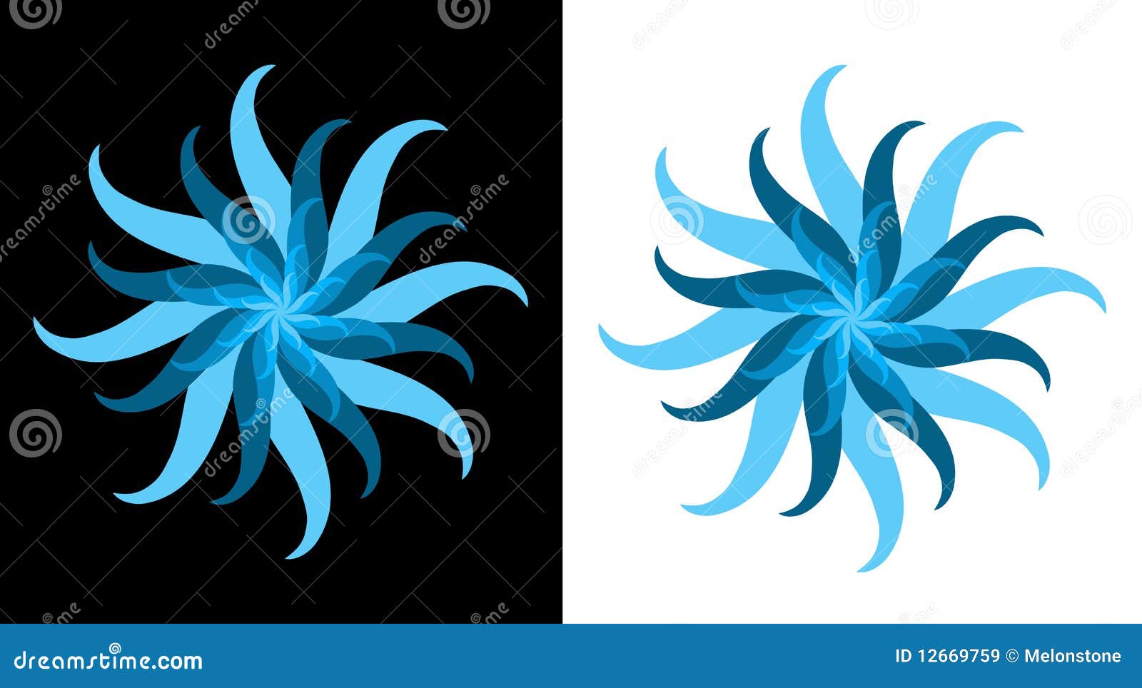 Blue spiral star symbol stock illustration. Illustration of spirals ...