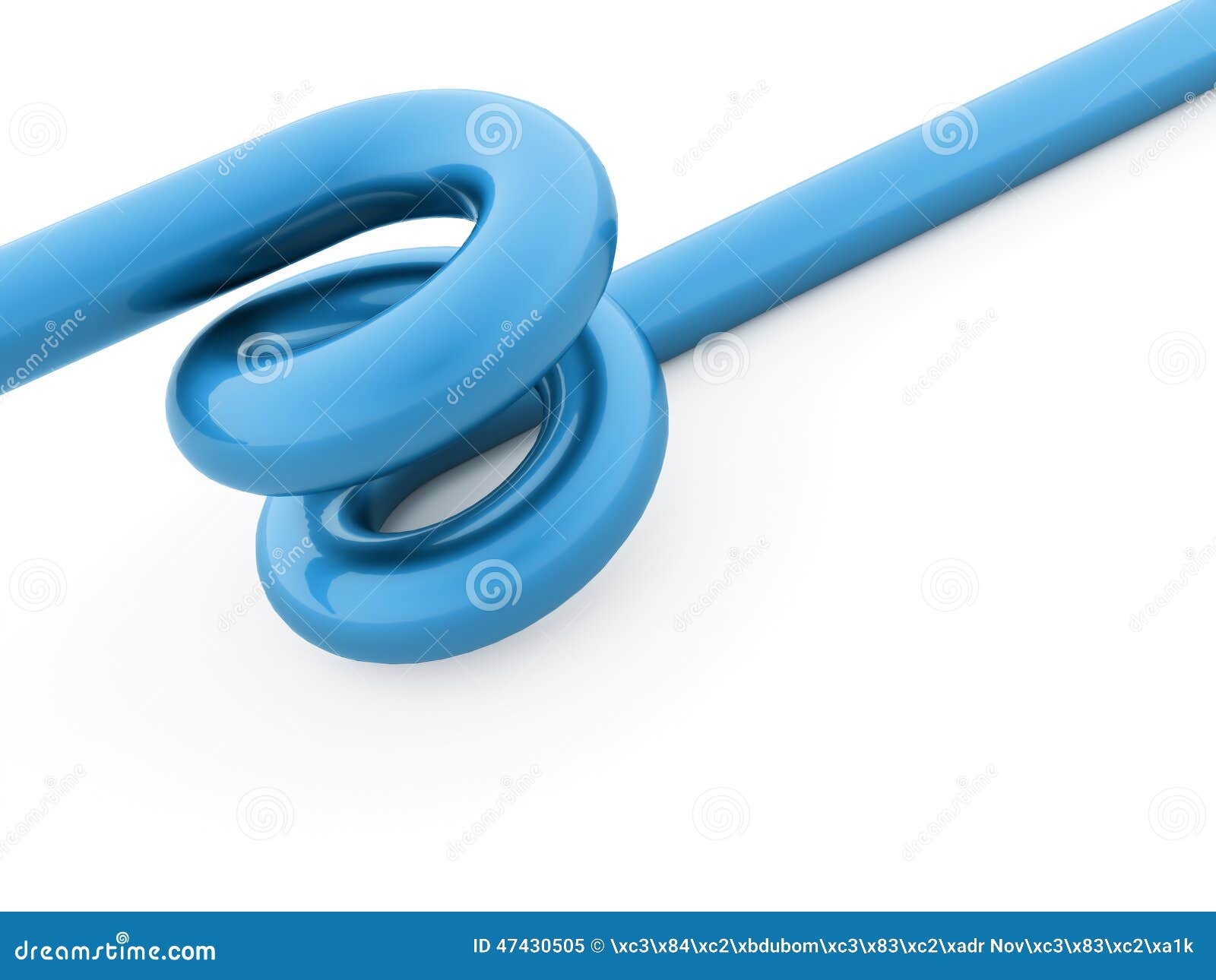 Blue Spiral String Rendered on White Stock Illustration - Illustration ...