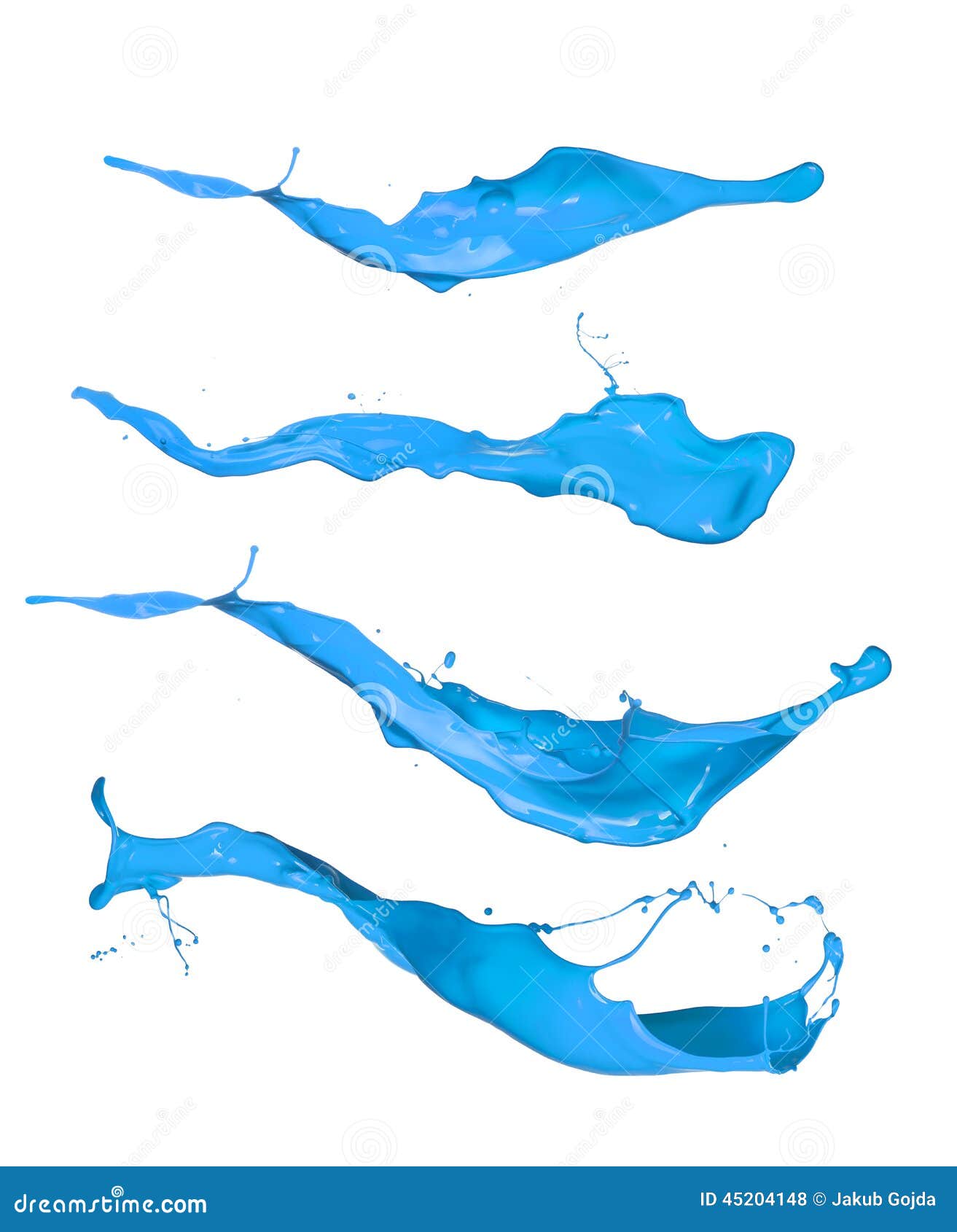 Blue Splashes Isolated on White Background Stock Photo - Image of ...