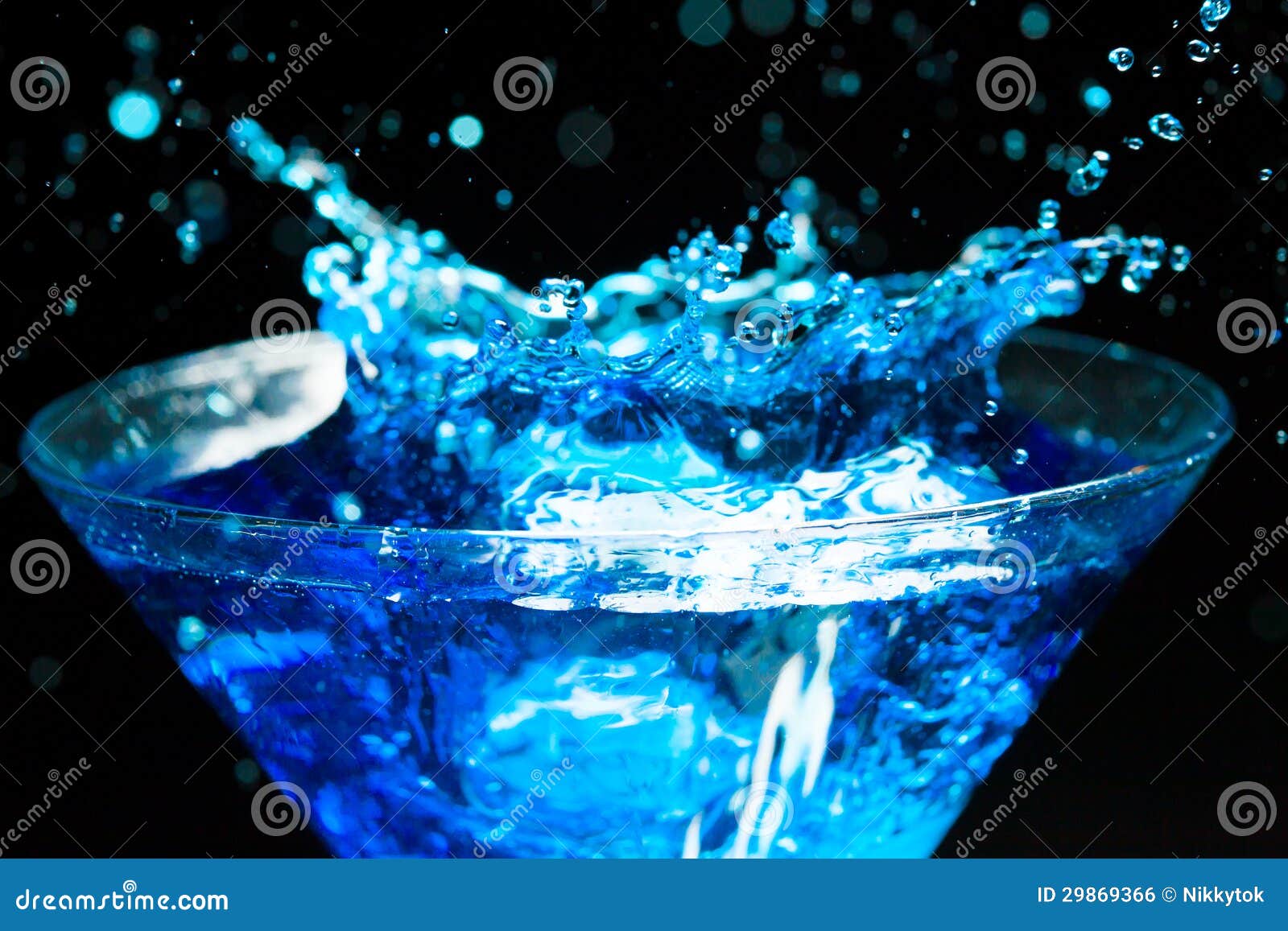 Blue splashing cocktail stock photo. Image of beverage - 29869366