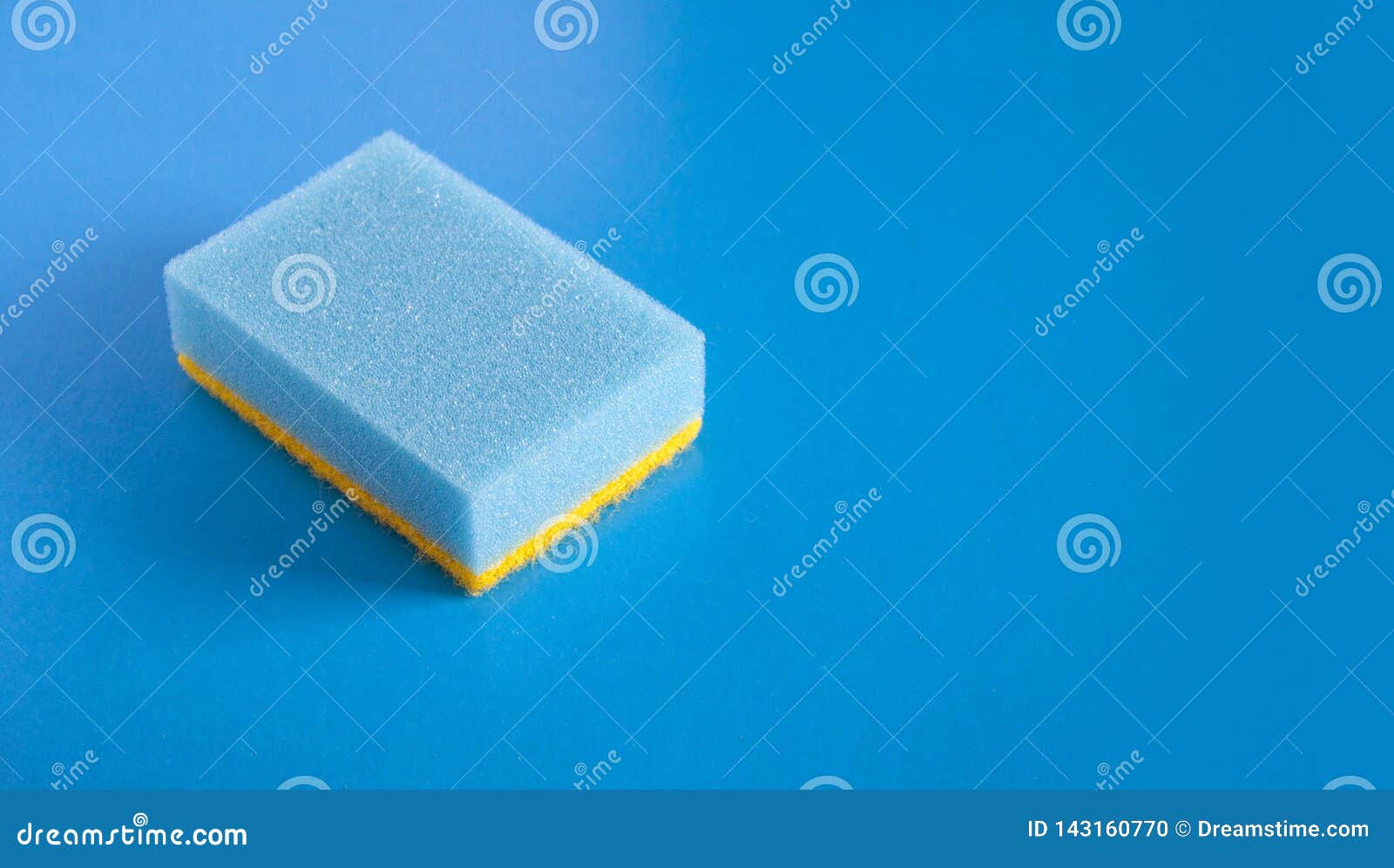 Blue Sponge on Blue Background Stock Photo - Image of bathroom ...