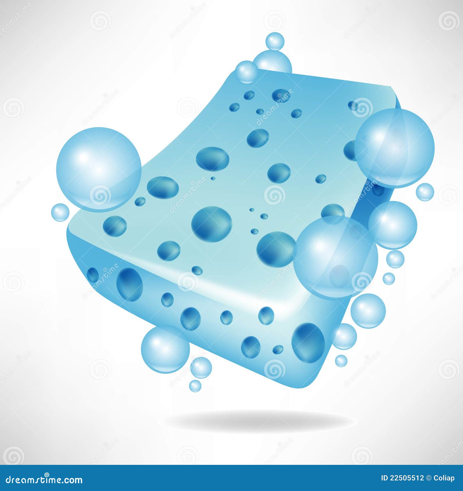 Blue with Sponge with Bubbles Stock Vector - Illustration of care ...