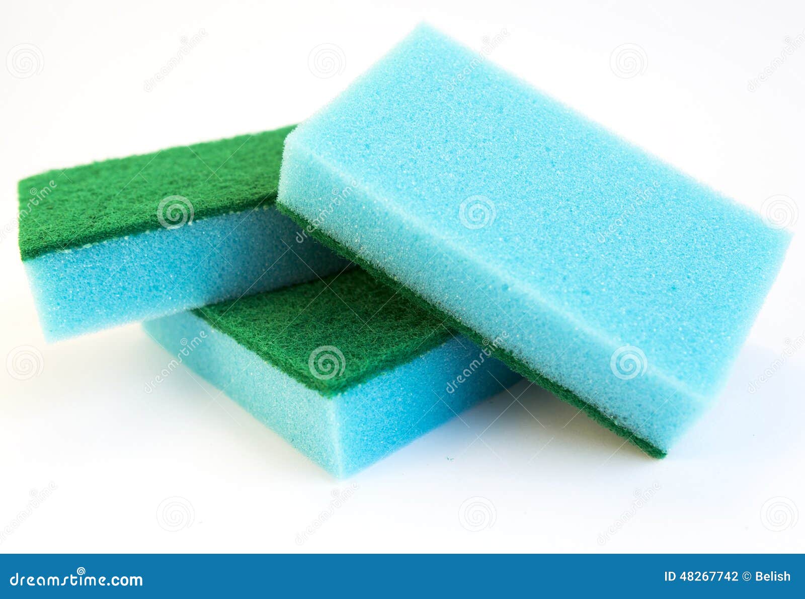 Blue sponges stock photo. Image of wash, object, single - 48267742