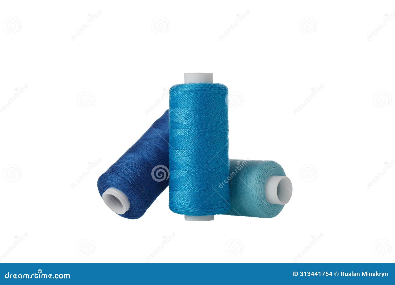 Blue Spool of Sewing Thread Isolated on White Background Stock Photo ...
