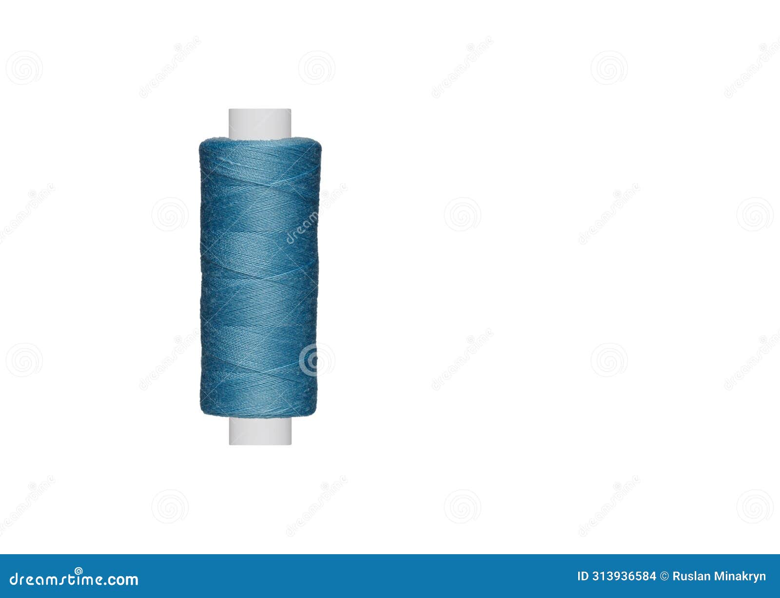 Blue Spool of Sewing Thread Isolated on White Background Stock ...