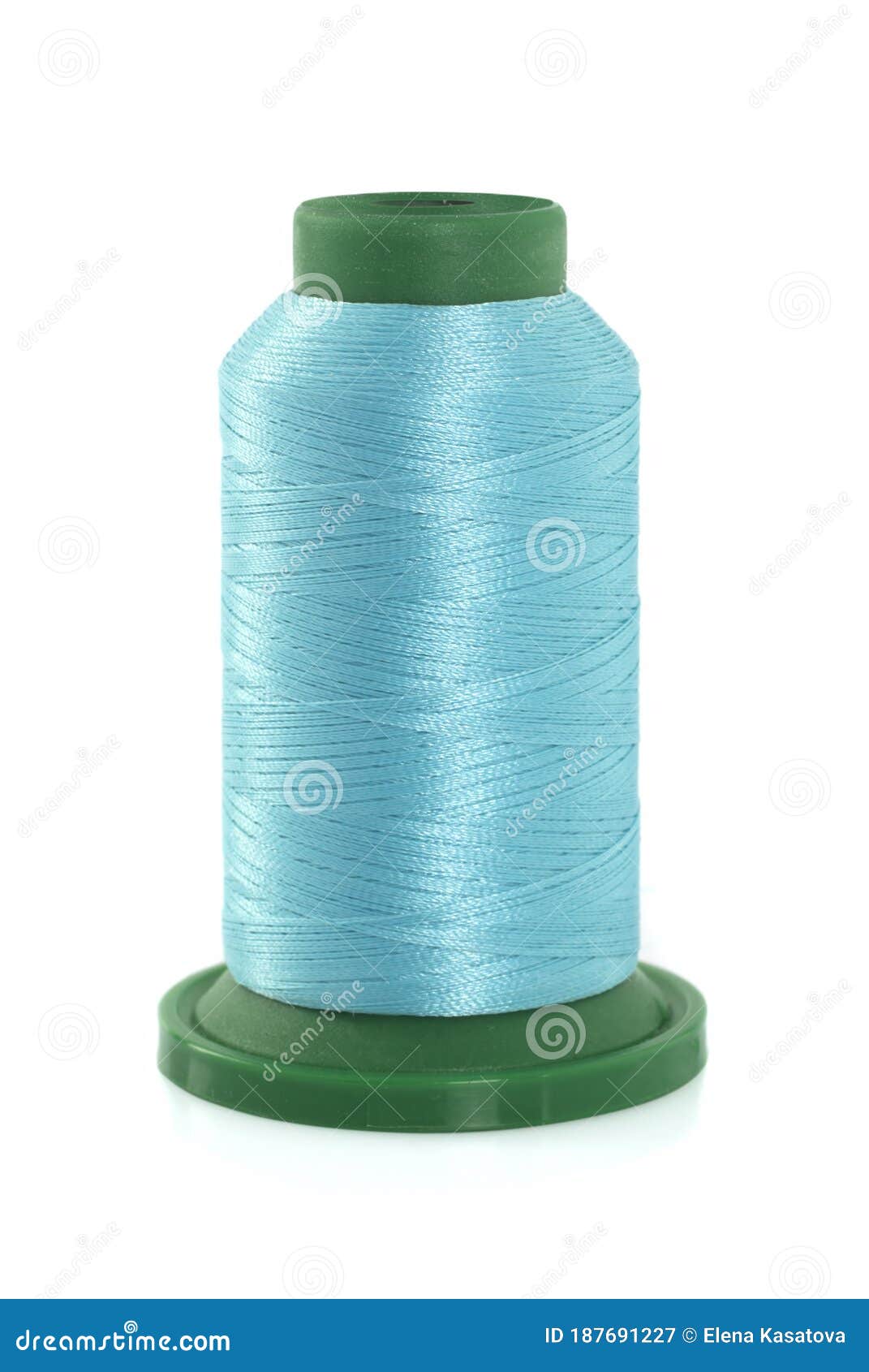 Blue Spool of Thread Isolated on White Background Stock Image - Image ...