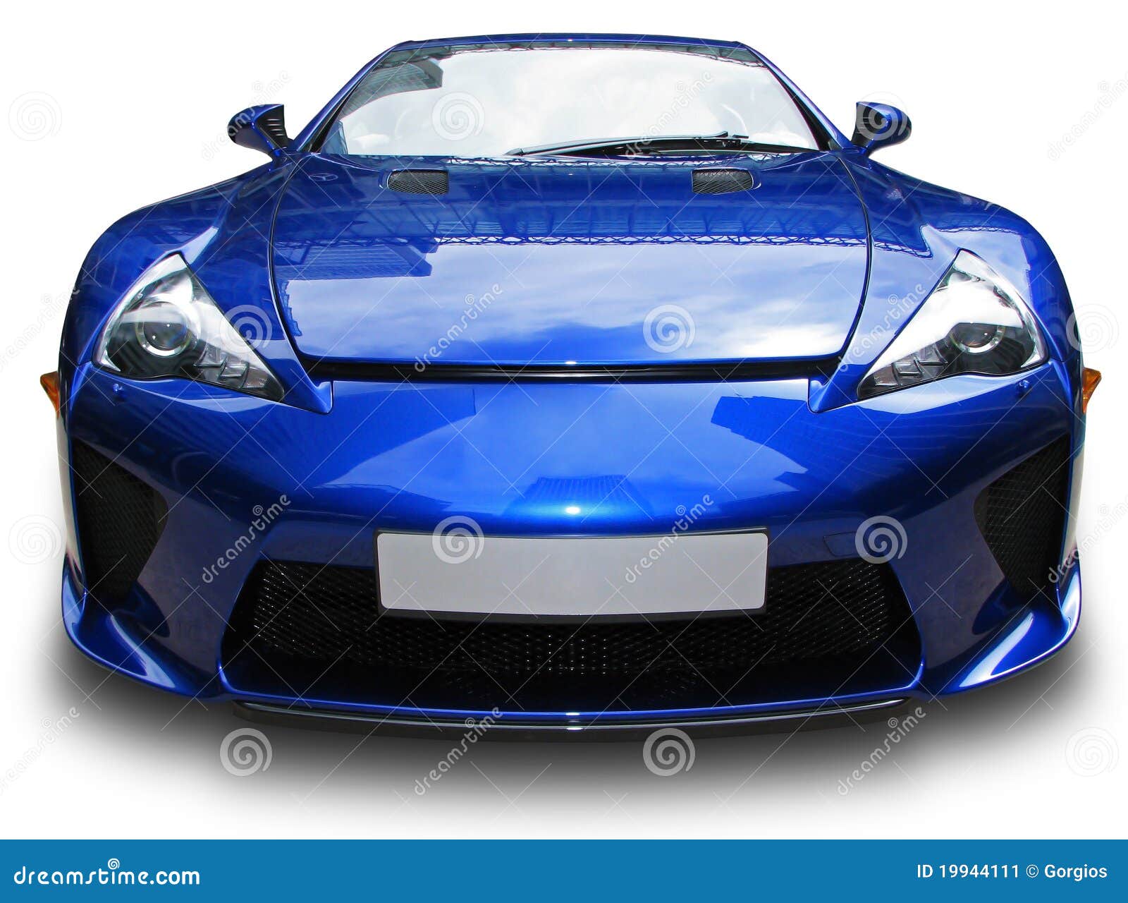 Blue sport car stock image. Image of light, license, sport - 19944111