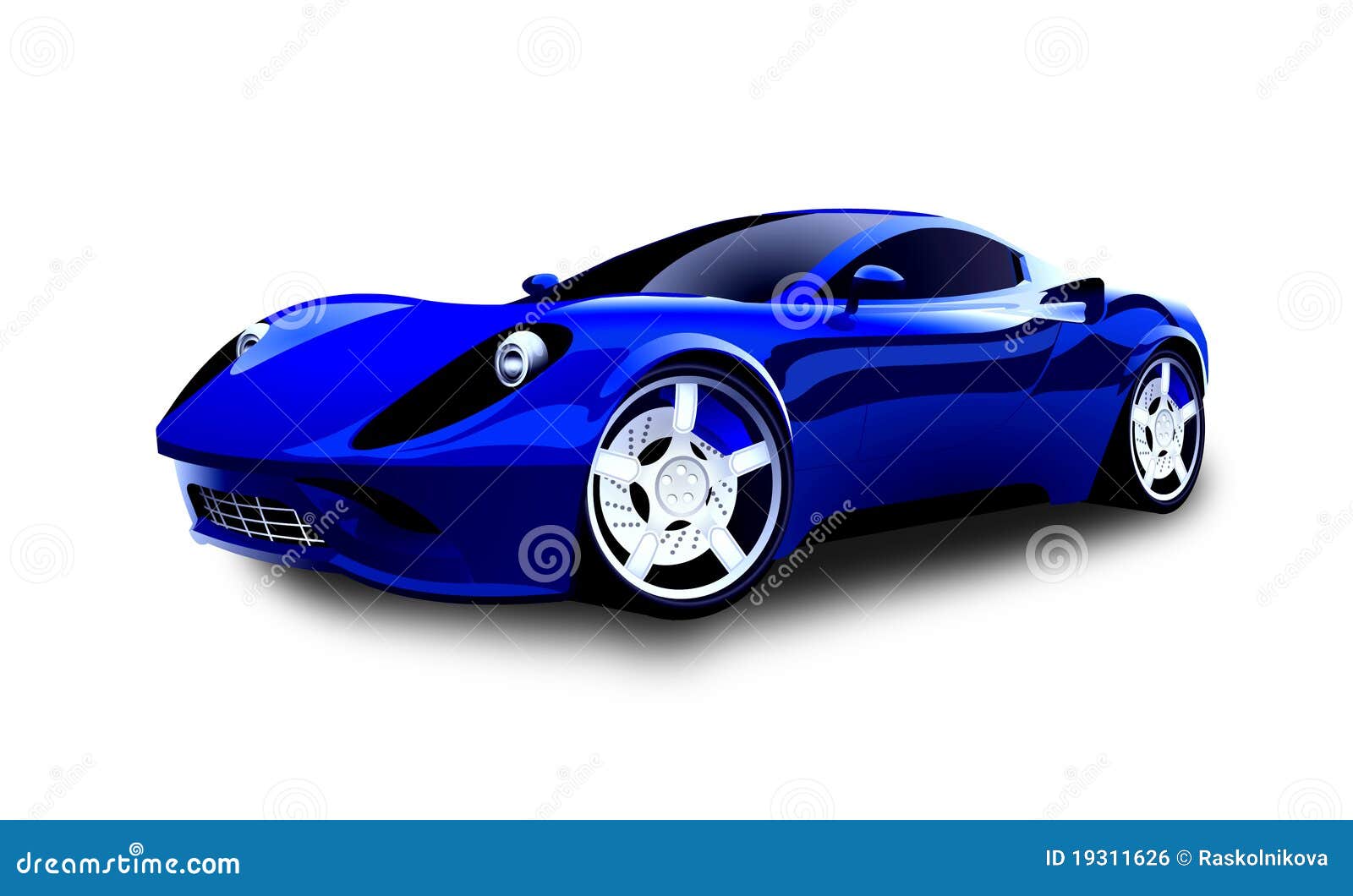 Blue sports car stock illustration. Illustration of isolation - 19311626