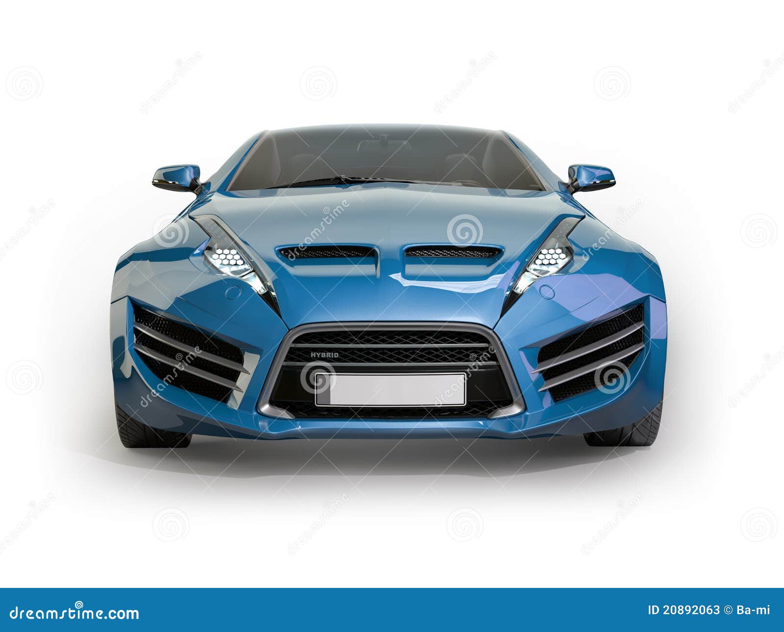 Blue Sports Car on a White Background Stock Illustration - Illustration ...