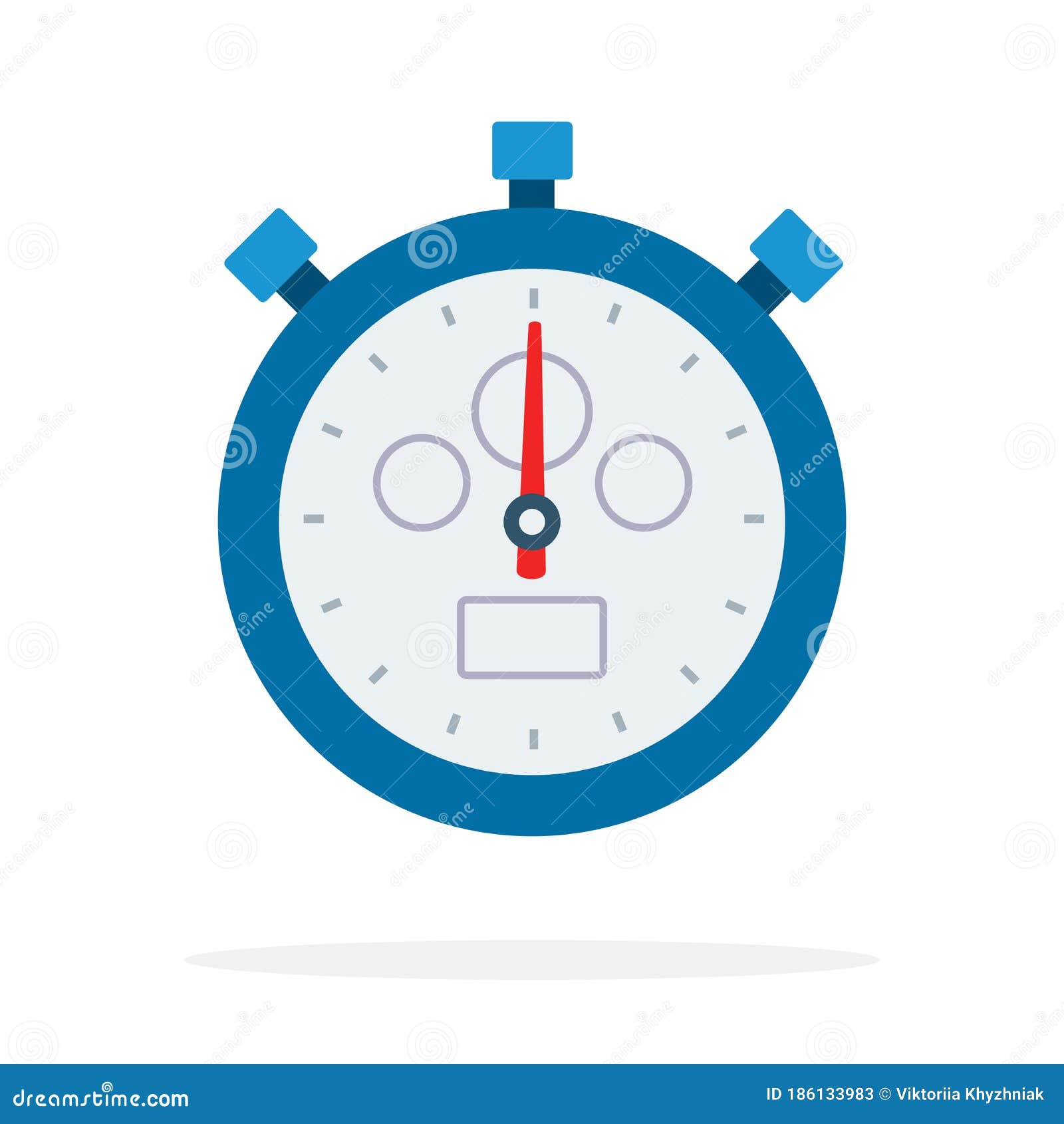 Blue Sports Stopwatch Flat Isolated Stock Vector - Illustration of ...