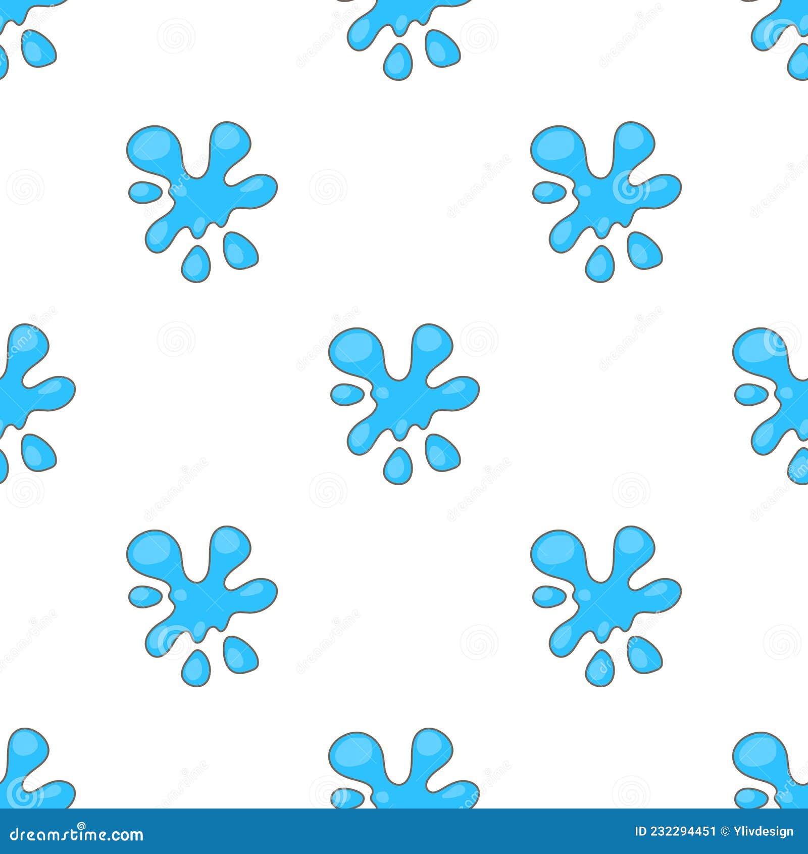 Blue Spot of Paint Pattern Seamless Vector Stock Vector - Illustration ...