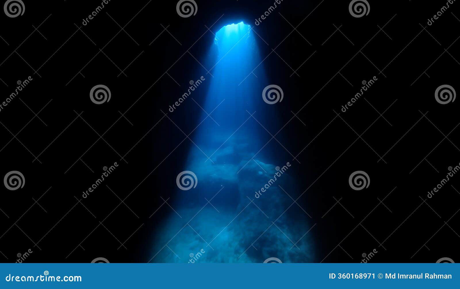Blue Spotlight Beam in Darkness, Dramatic Stage Lighting Generative AI ...