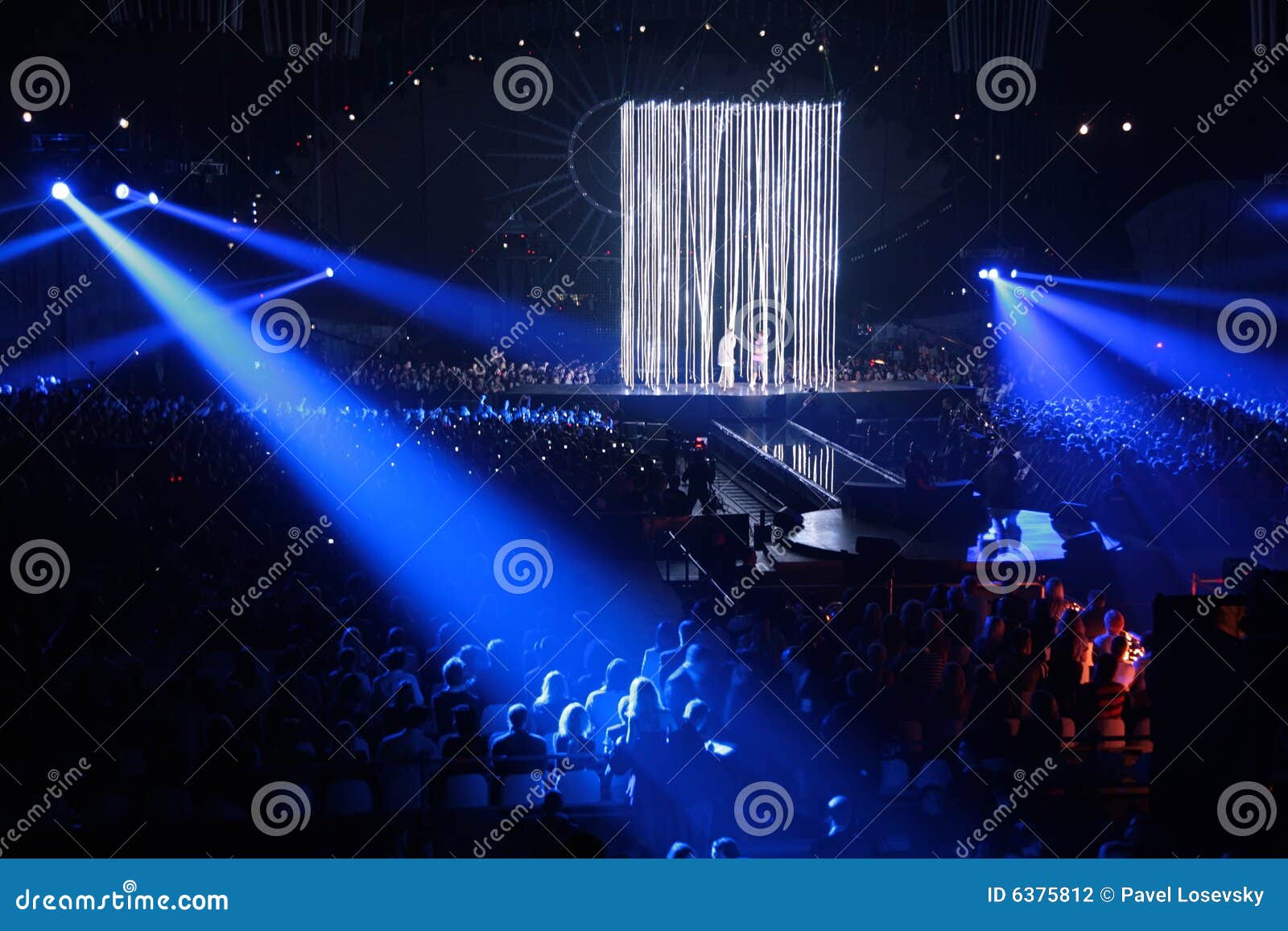 Blue spotlight on concert stock photo. Image of party - 6375812