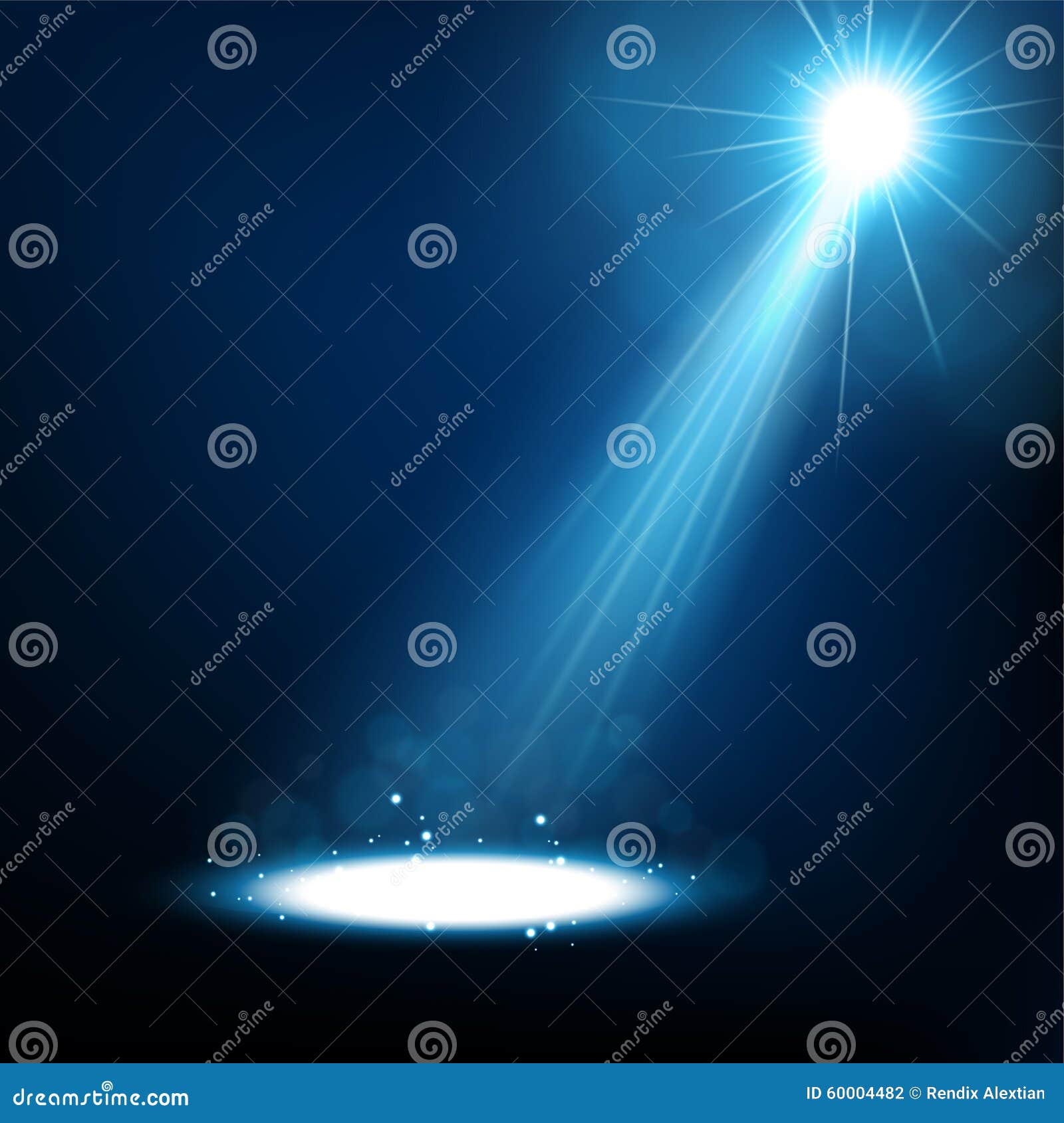 Blue spotlight shining stock vector. Illustration of backdrop - 60004482