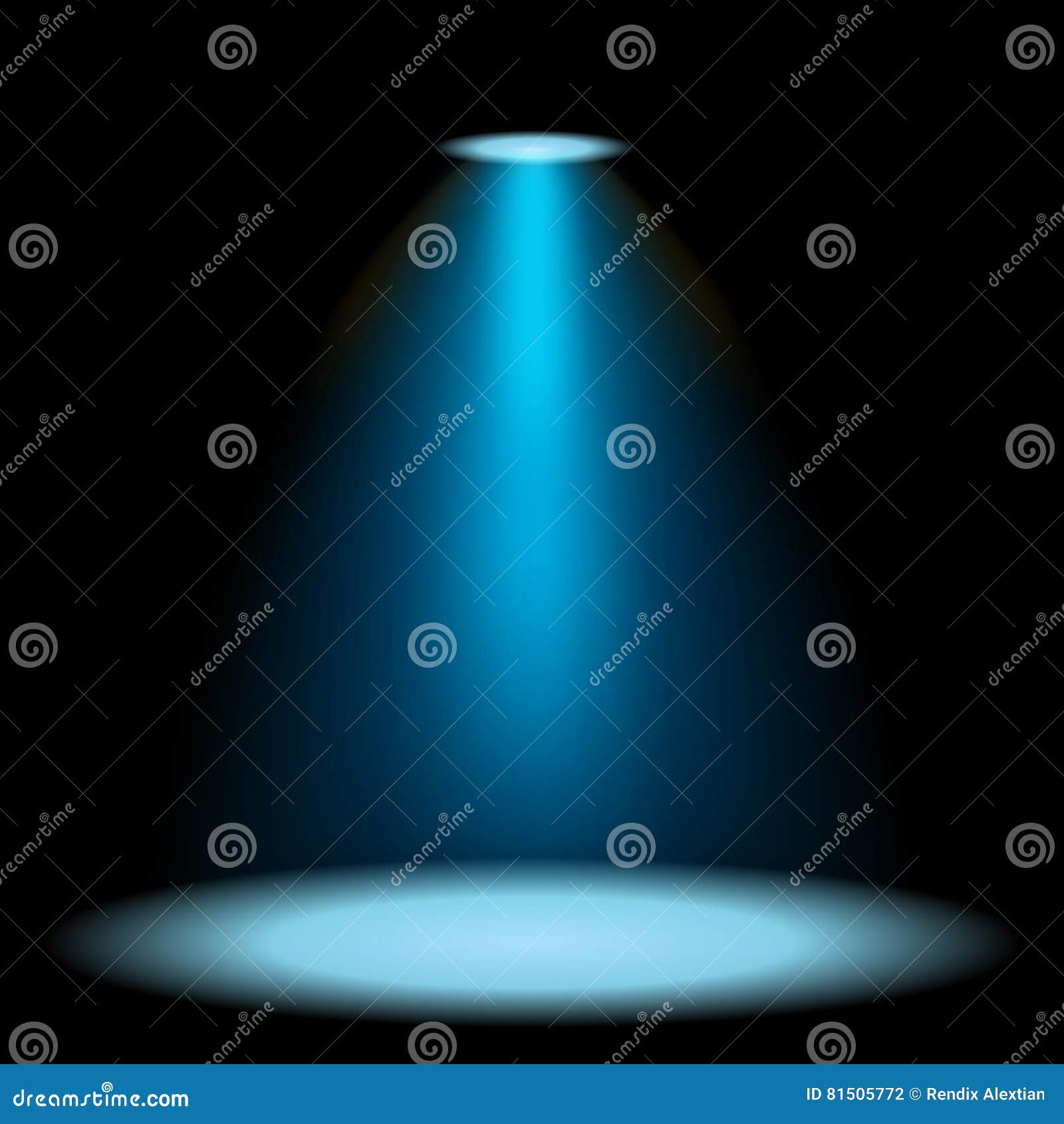Blue spotlight shining stock vector. Illustration of advertising - 81505772