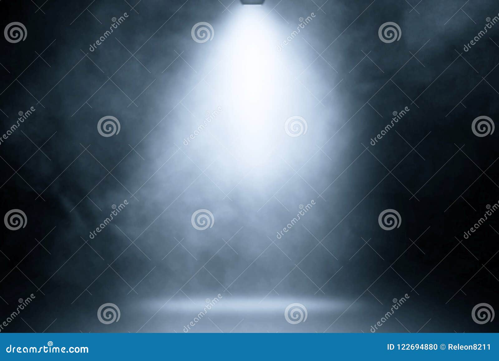 Blue Spotlight Smoke Studio Stock Photo - Image of nightlife, color ...
