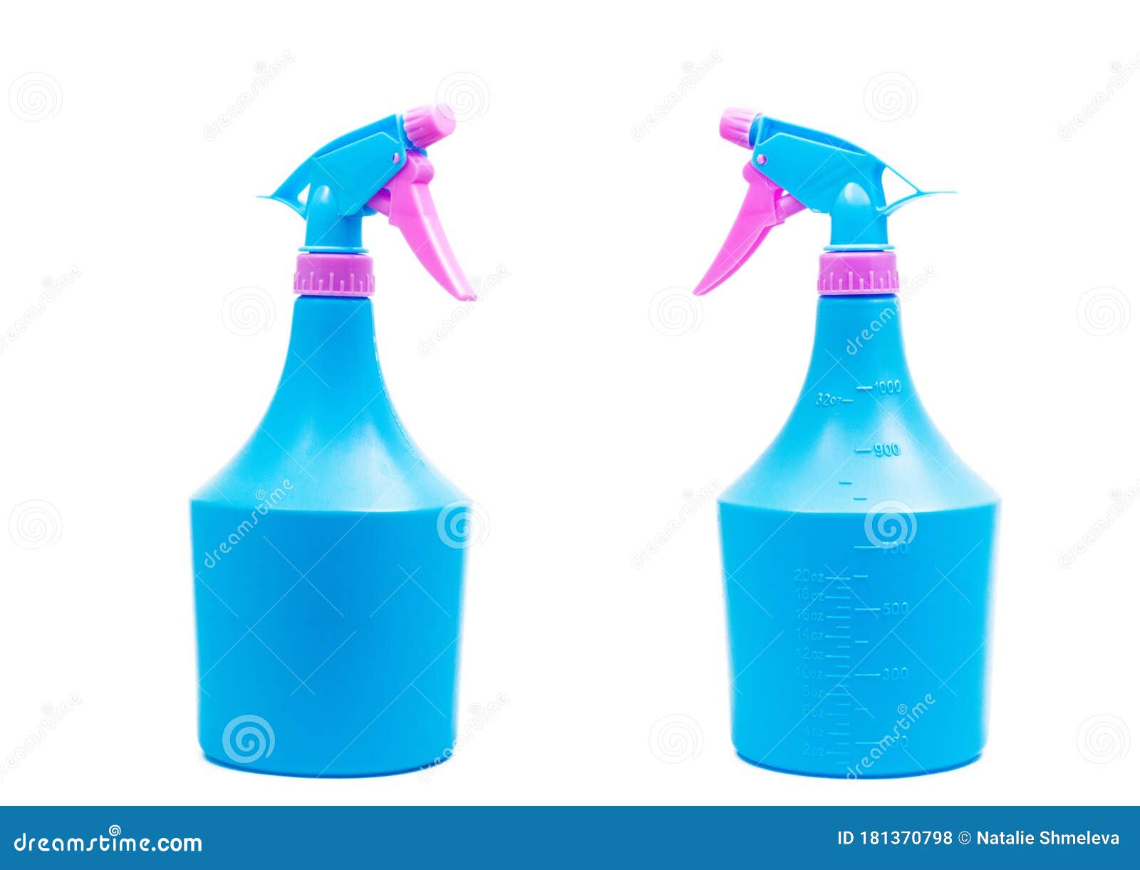 Blue spray bottle isolated stock photo. Image of home - 181370798