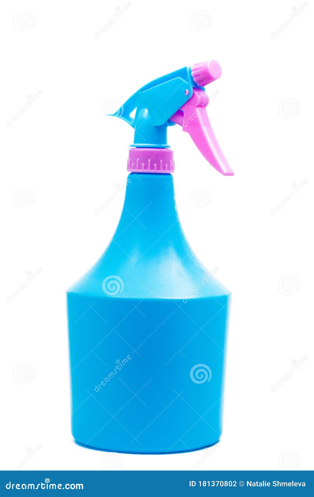 Blue spray bottle isolated stock photo. Image of chemistry - 181370802