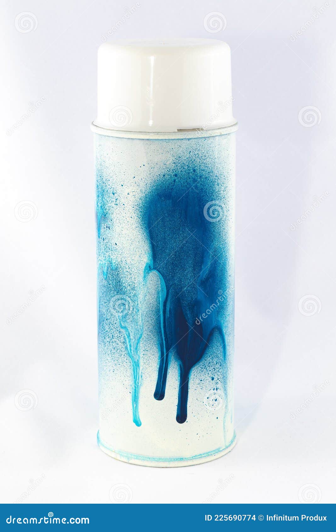 Blue Spray Paint Can on White Background Stock Photo - Image of aerosol ...