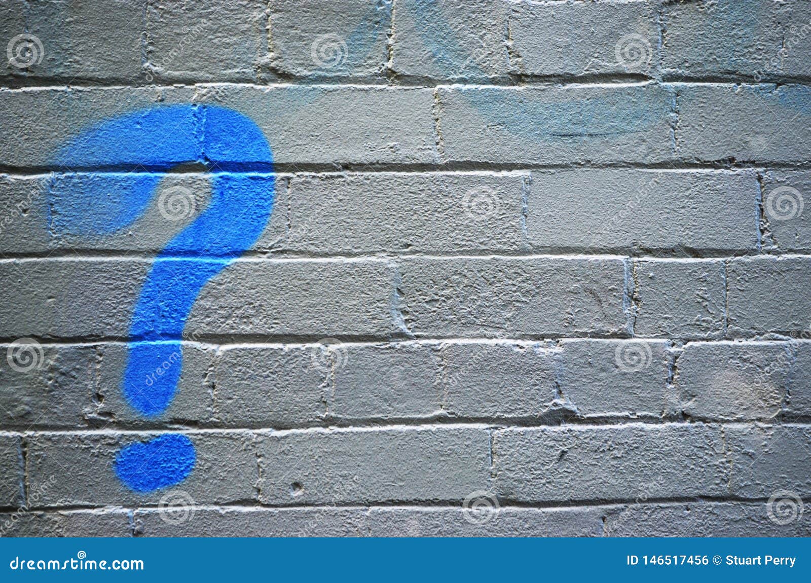 Question Mark Sign Painted on Brick Wall Stock Photo - Image of querie ...