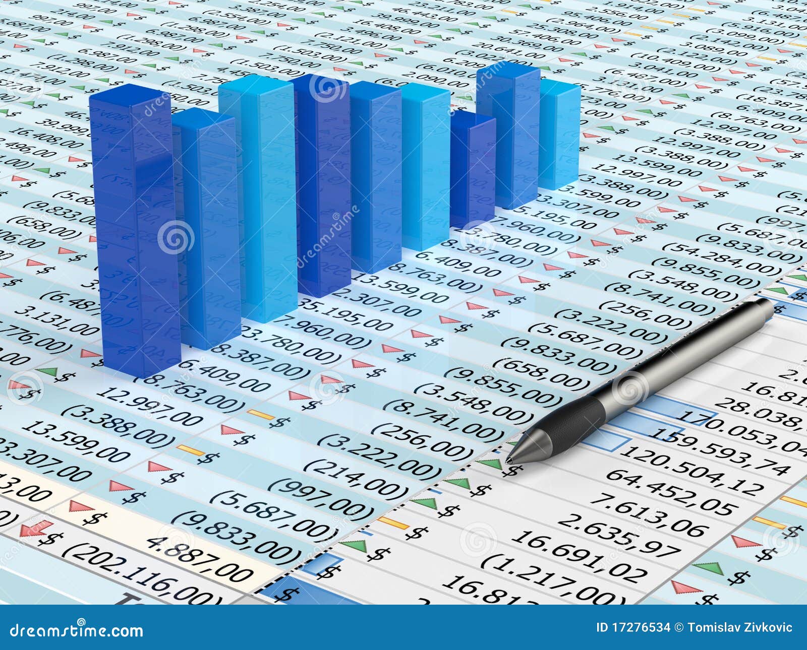 Spreadsheet With Blue Graph Royalty-Free Stock Photography ...