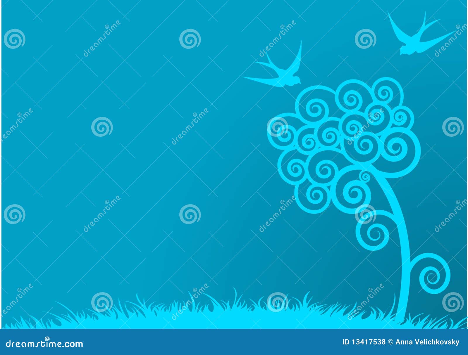 Blue Spring Background stock vector. Illustration of curve - 13417538