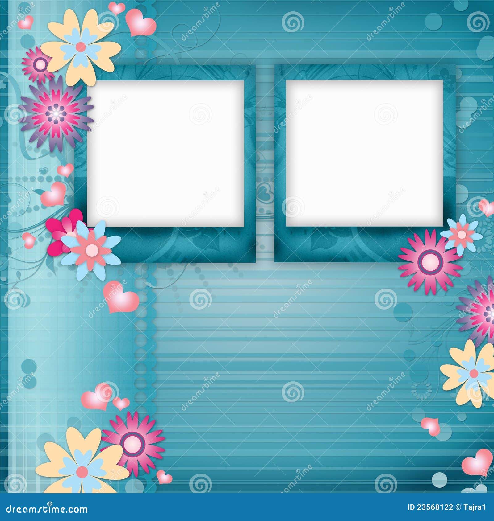 Blue Spring Background with Two Frame Stock Illustration - Illustration ...
