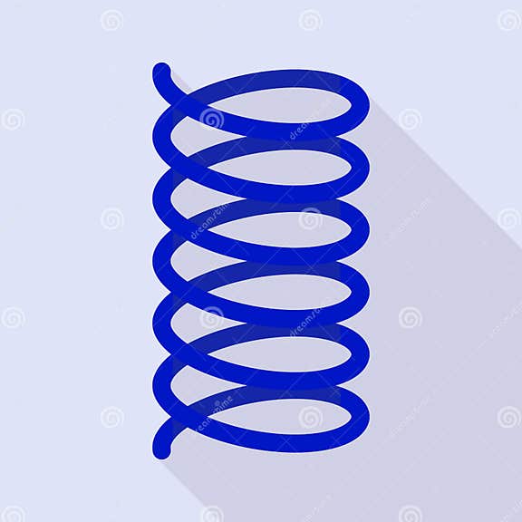Blue Spring Coil Icon, Flat Style Stock Vector - Illustration of design ...